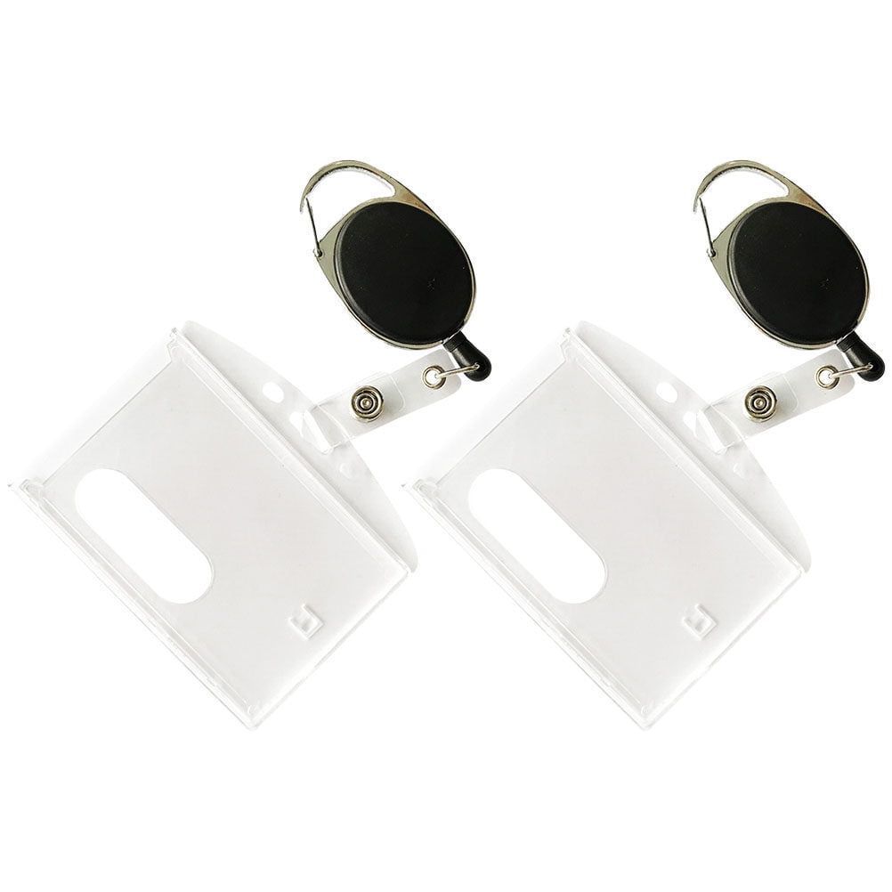 ROSENICE Badge Protector ID Card Holder Reel 9X7.4cm Transparent Abs ...