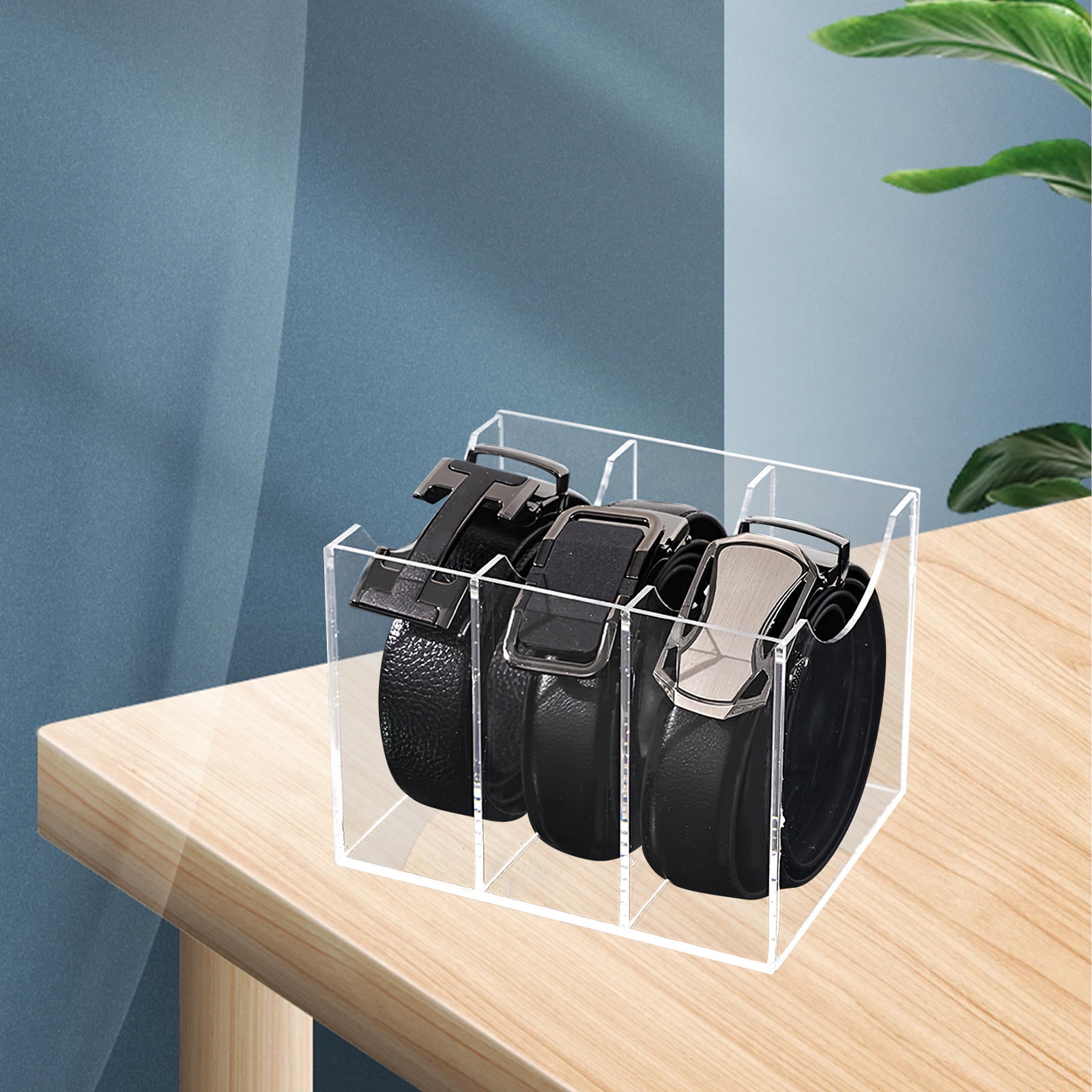 ROSENICE Belt Storage Box 1Set Transparent Acrylic Container Organizer ...