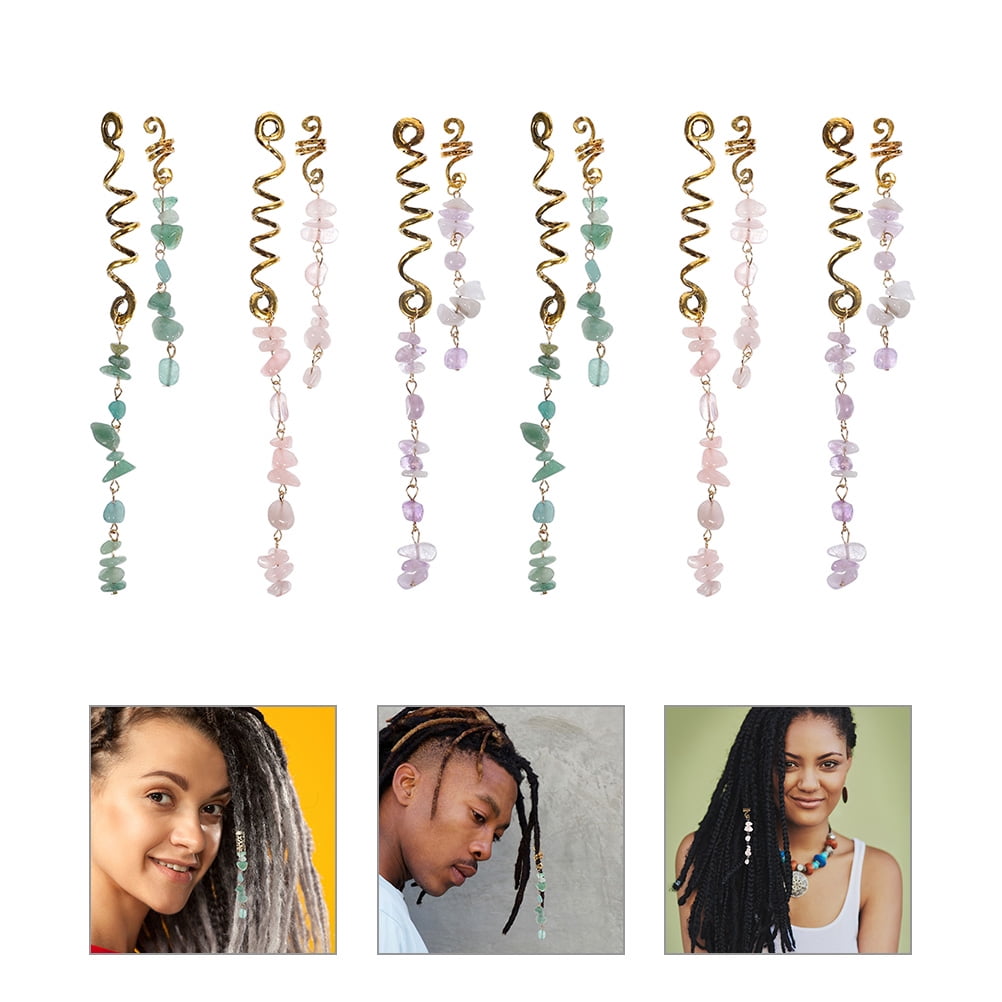 ROSENICE Braids Accessories 12Pcs Hair Braid Bead Jade For Festivals ...