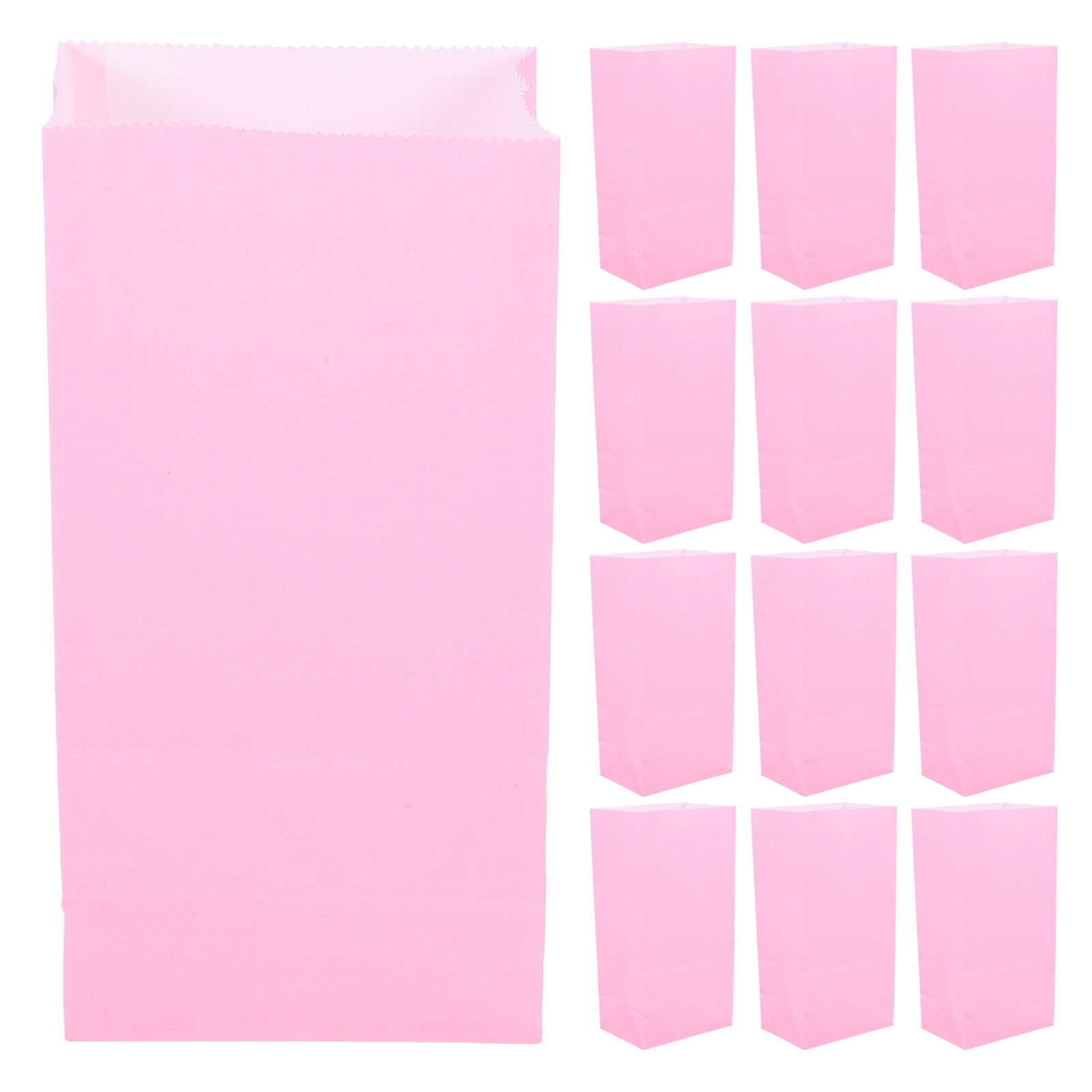 ROSENICE Bulk Pink Kraft Paper Bags 50Pack Simple Design for Present ...