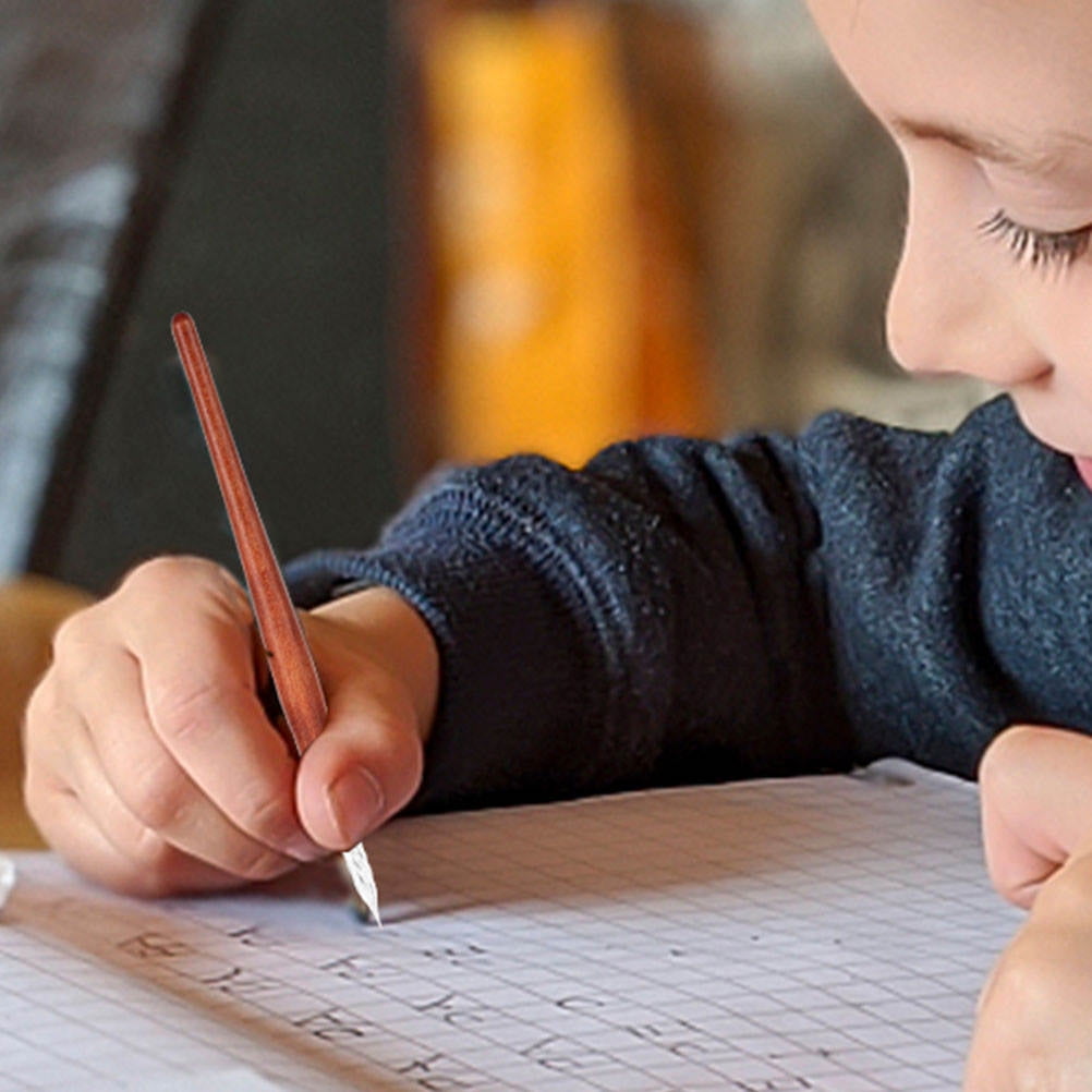 ROSENICE Calligraphy Dip Pens 2Pcs for Beginners Glass Pen with Wood ...