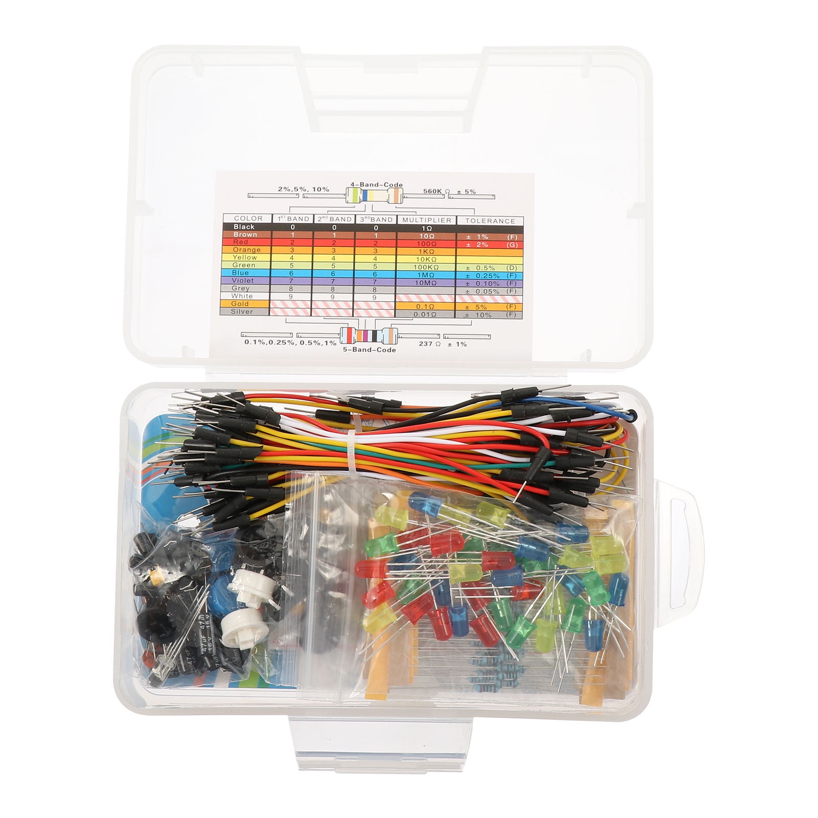 ROSENICE Capacitor Resistor Kit 1 Set Assorted Color For Diy Projects ...