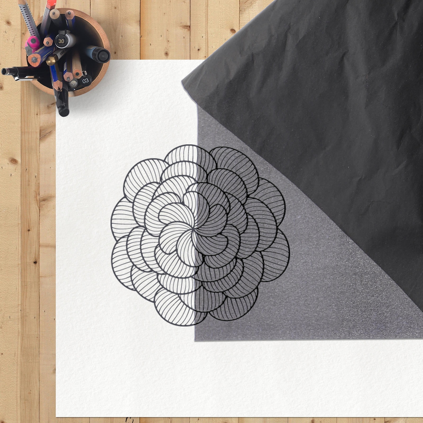 ROSENICE Carbon Tracing Paper 25 Sheets Black Graphite Tracing Paper ...