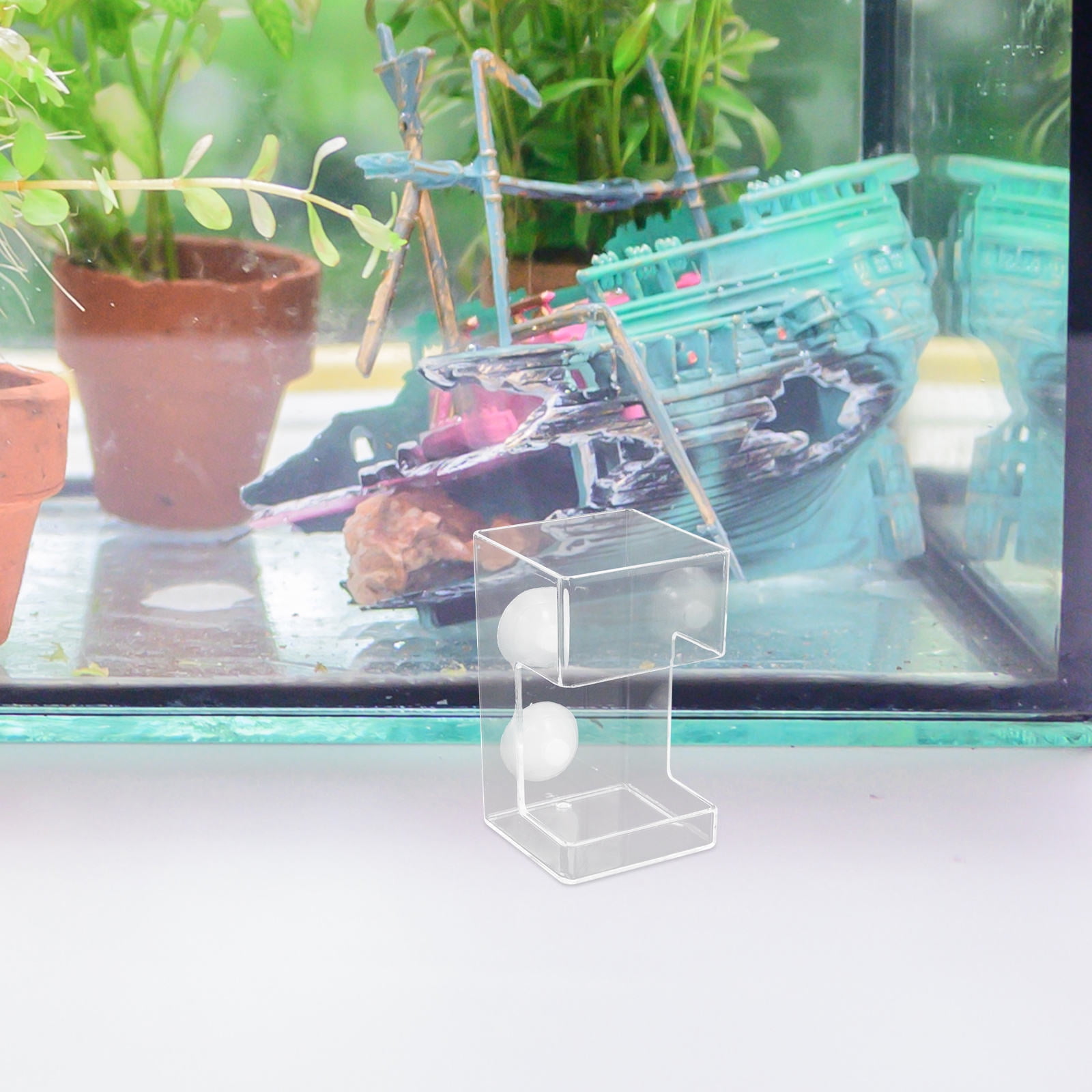 ROSENICE Clear Acrylic Auto Fish Feeder Bowl Floating feeder Dish Fish ...