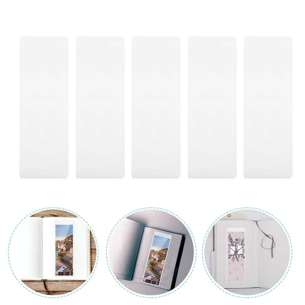 ROSENICE Clear PVC bookmark Sleeves for Photos and Bookmarks ...