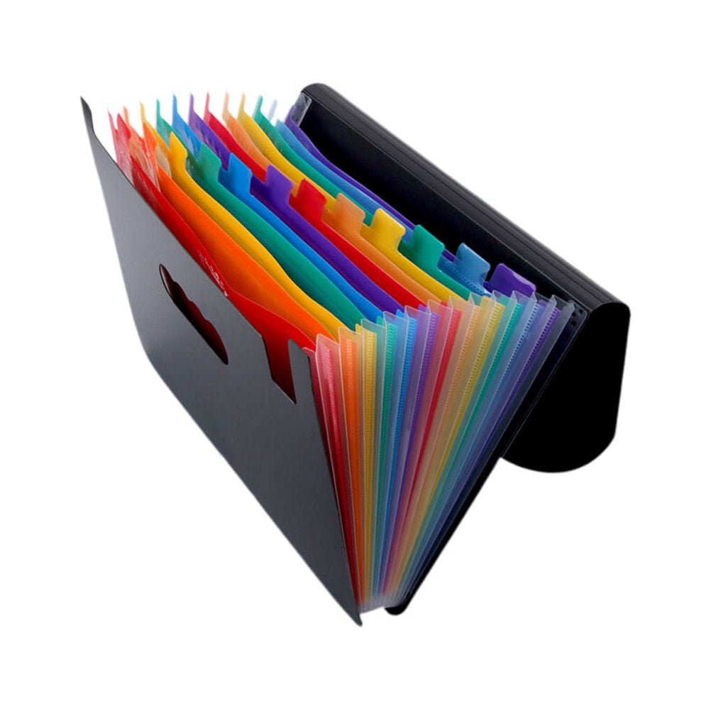 ROSENICE Practical Black Plastic Round Cover File Folder for Documents ...