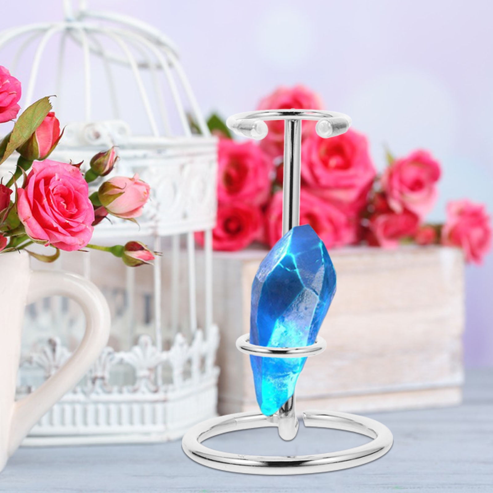 ROSENICE Crystal Stands For Display Hexagonal Cylindrical Pedestal Iron ...
