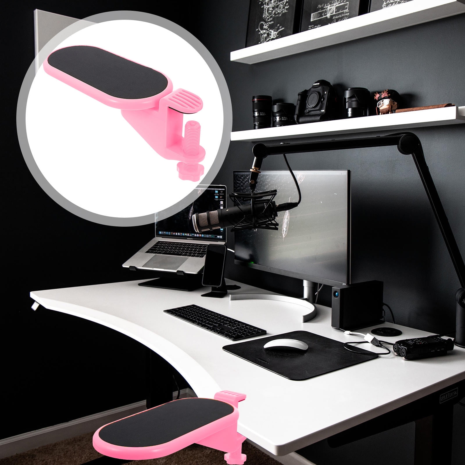 ROSENICE Ergonomic Keyboard Pad Wrist Rest EVA Pink For Home Set ...