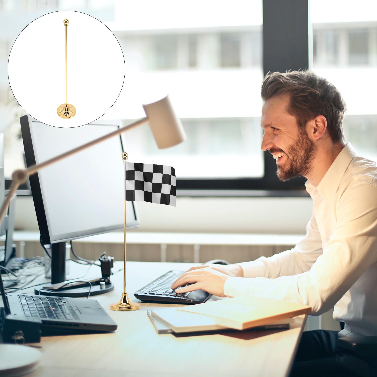 ROSENICE Flag Mounting Bracket Table Pole Small Holder Flagpole Base ...