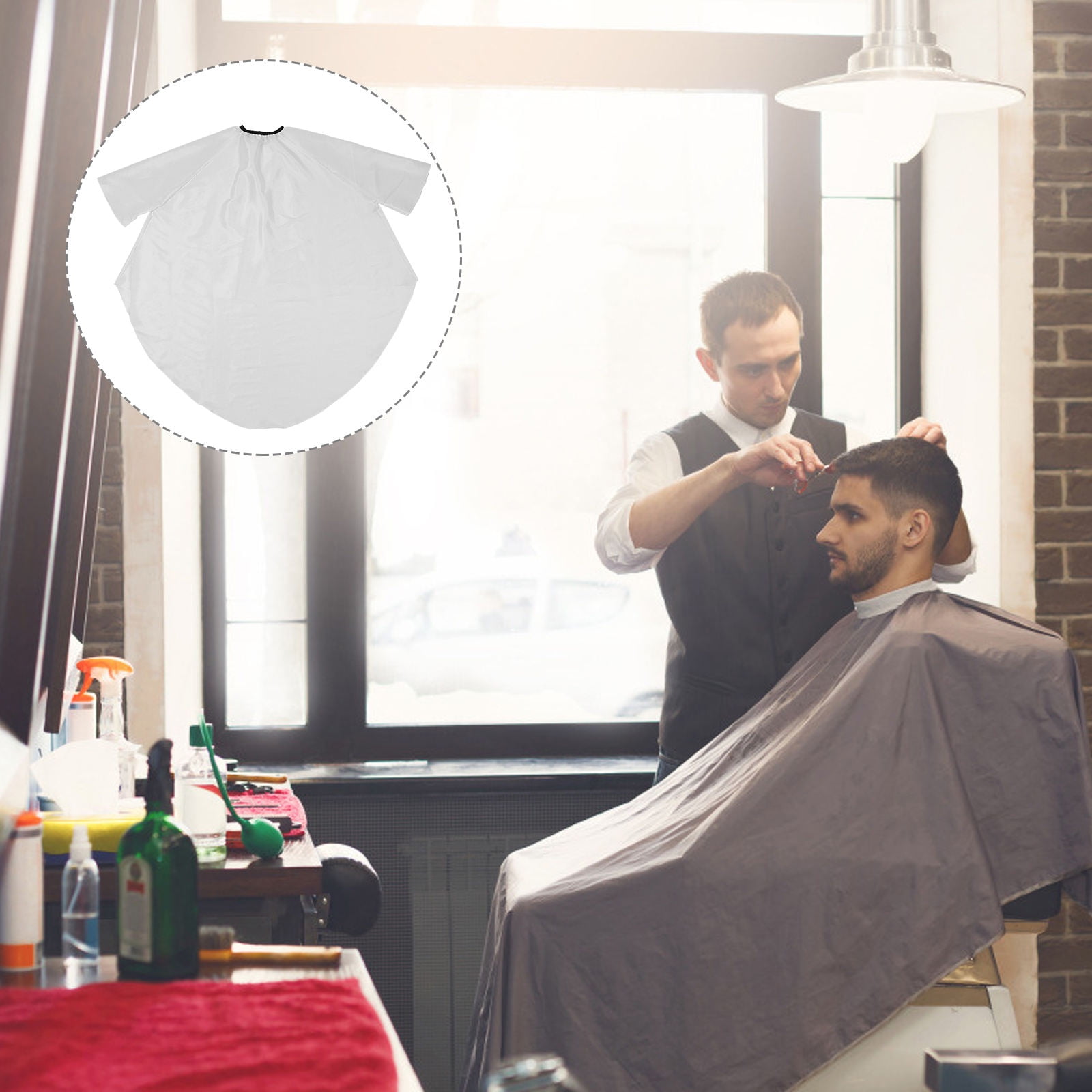 ROSENICE Hair Dresser Cape Cutting Cloth Cloak Work White - Walmart.com