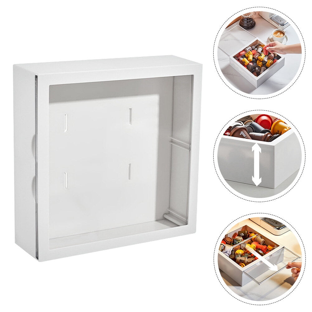 ROSENICE Hanging Storage Box Coffee Photo Frame Storage Box White 1Pack ...