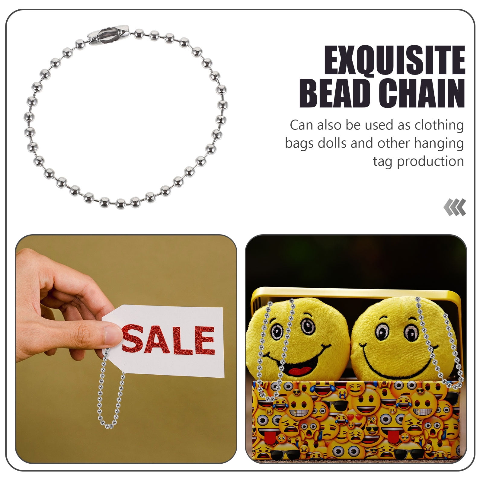 ROSENICE Jewelry Making Chain 100Pcs Durable Tag Chains With Hanging ...