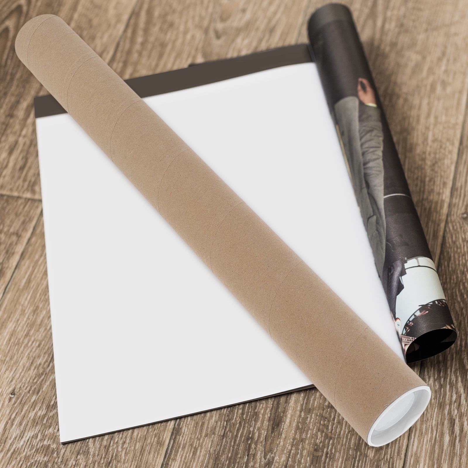 ROSENICE Kraft Mailing Tube Shipping Storage Tube with Cap Cardboard ...