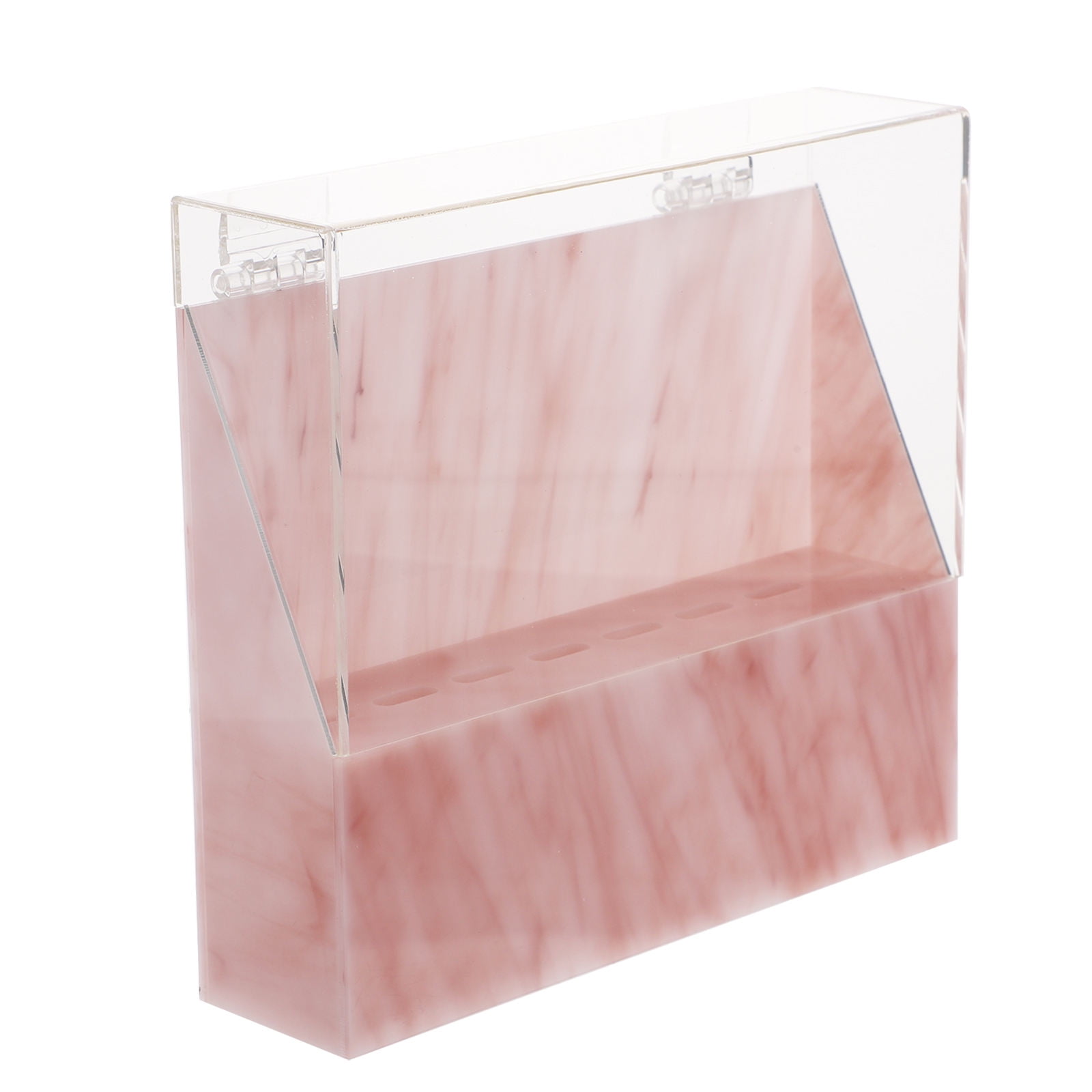 ROSENICE Pink Acrylic Lash Tweezer Holder Portable Storage Case for 8 ...