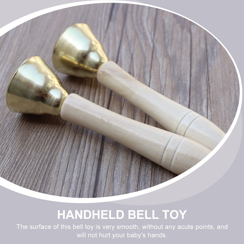 ROSENICE Light Brown Wooden Bell Toy for Kids High Quality Copper Safe ...