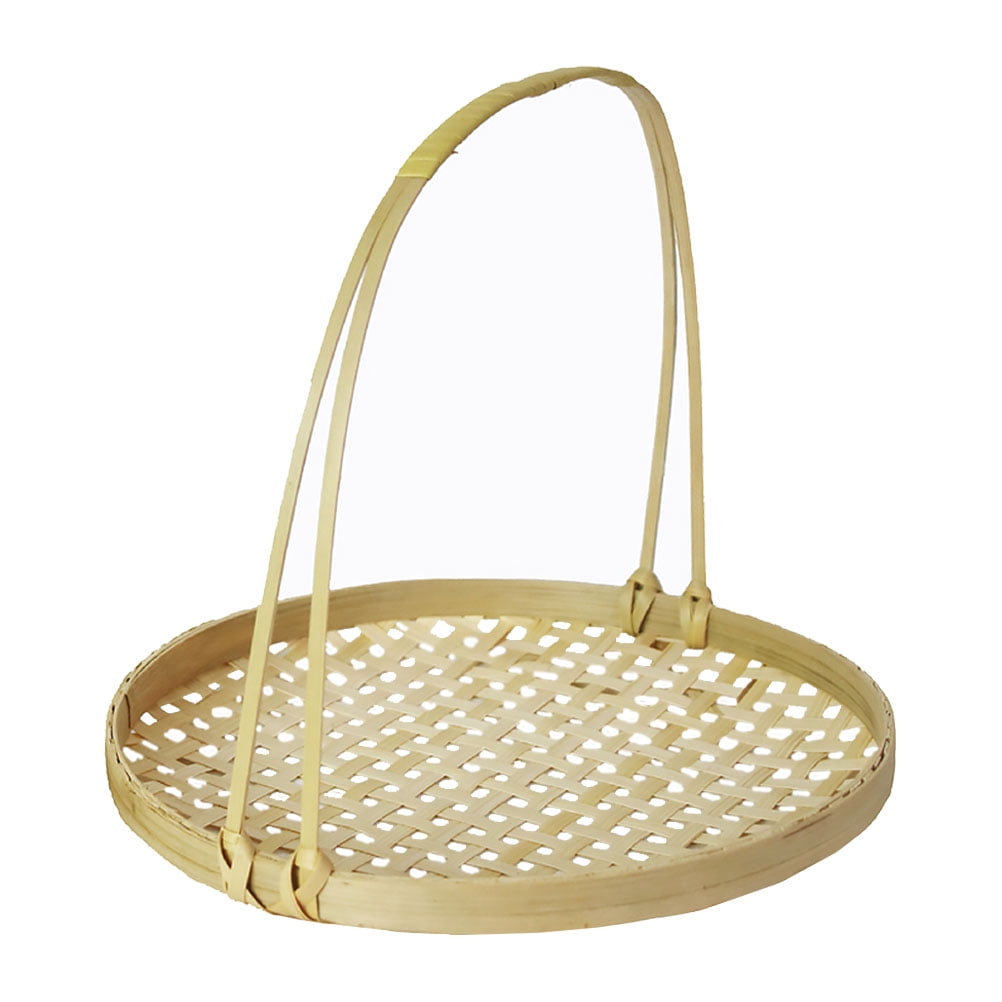 ROSENICE Light Yellow Plastic Woven Basket for Storage Classic Hand ...