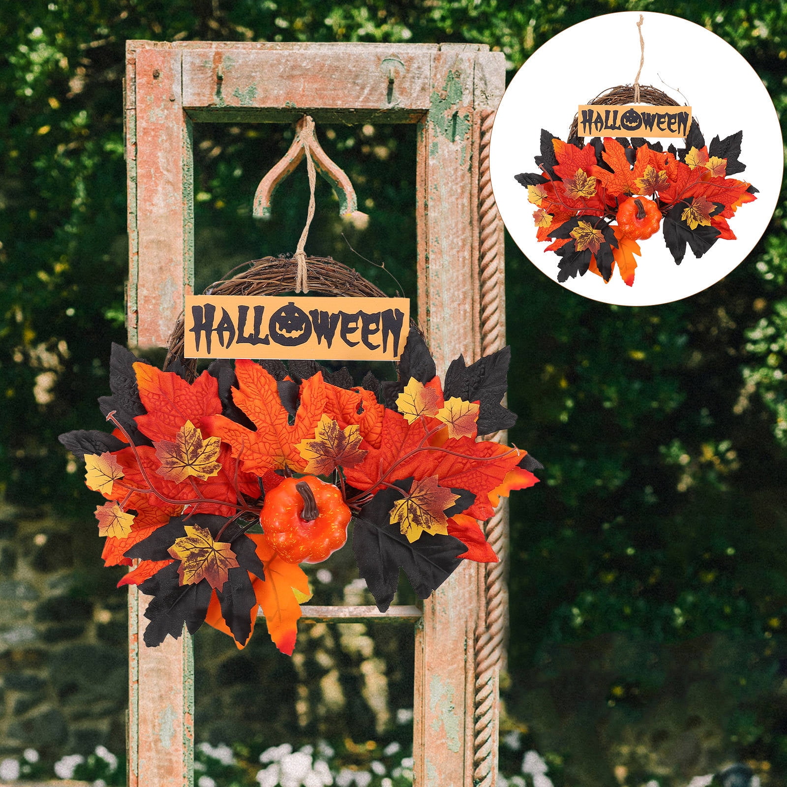 ROSENICE Maple Leaf Wreath Assorted Color Hanging Decor for Indoor and ...