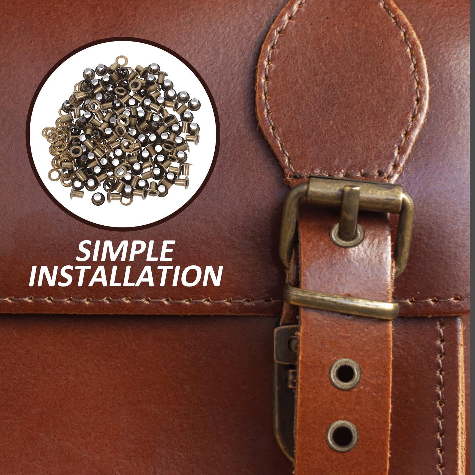 ROSENICE Metal Grommets Eyelets Kit 4X8X7Mm 100 Sets for Crafts Bags ...