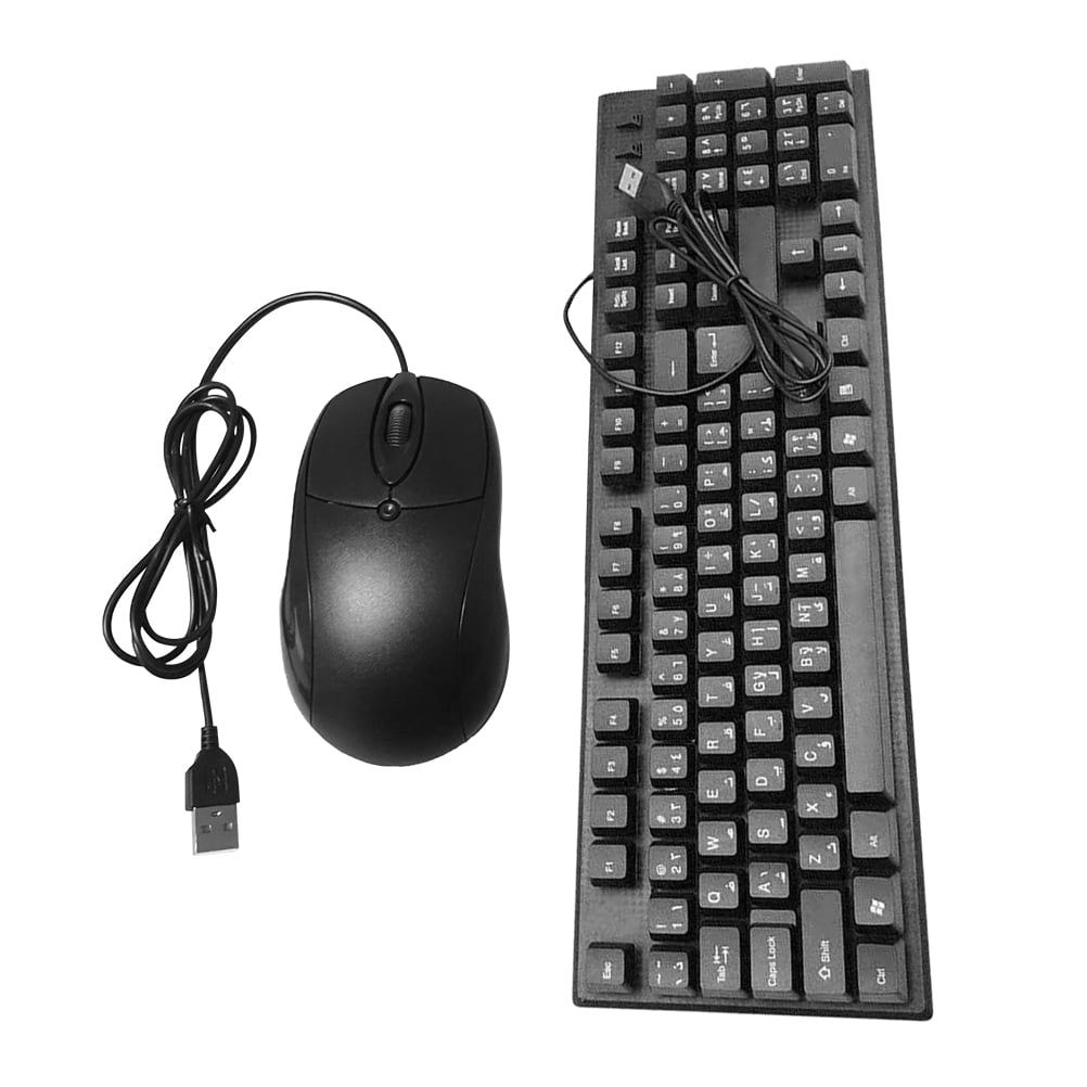 ROSENICE Modern Wired Keyboard Mouse for Gaming Use Black ABS Material ...