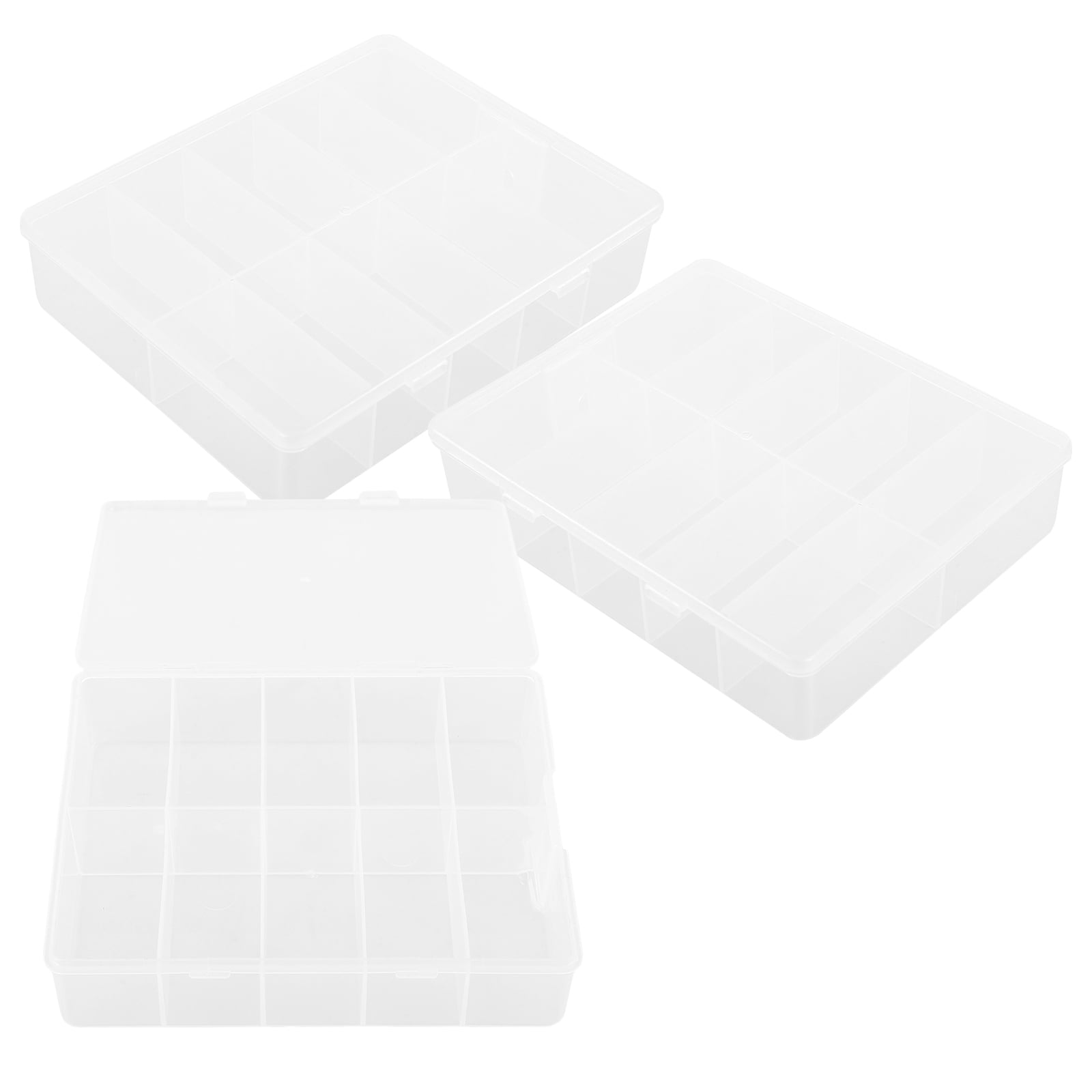 ROSENICE Nail Organizer Storage 3Pack Transparent Rectangular PP for ...