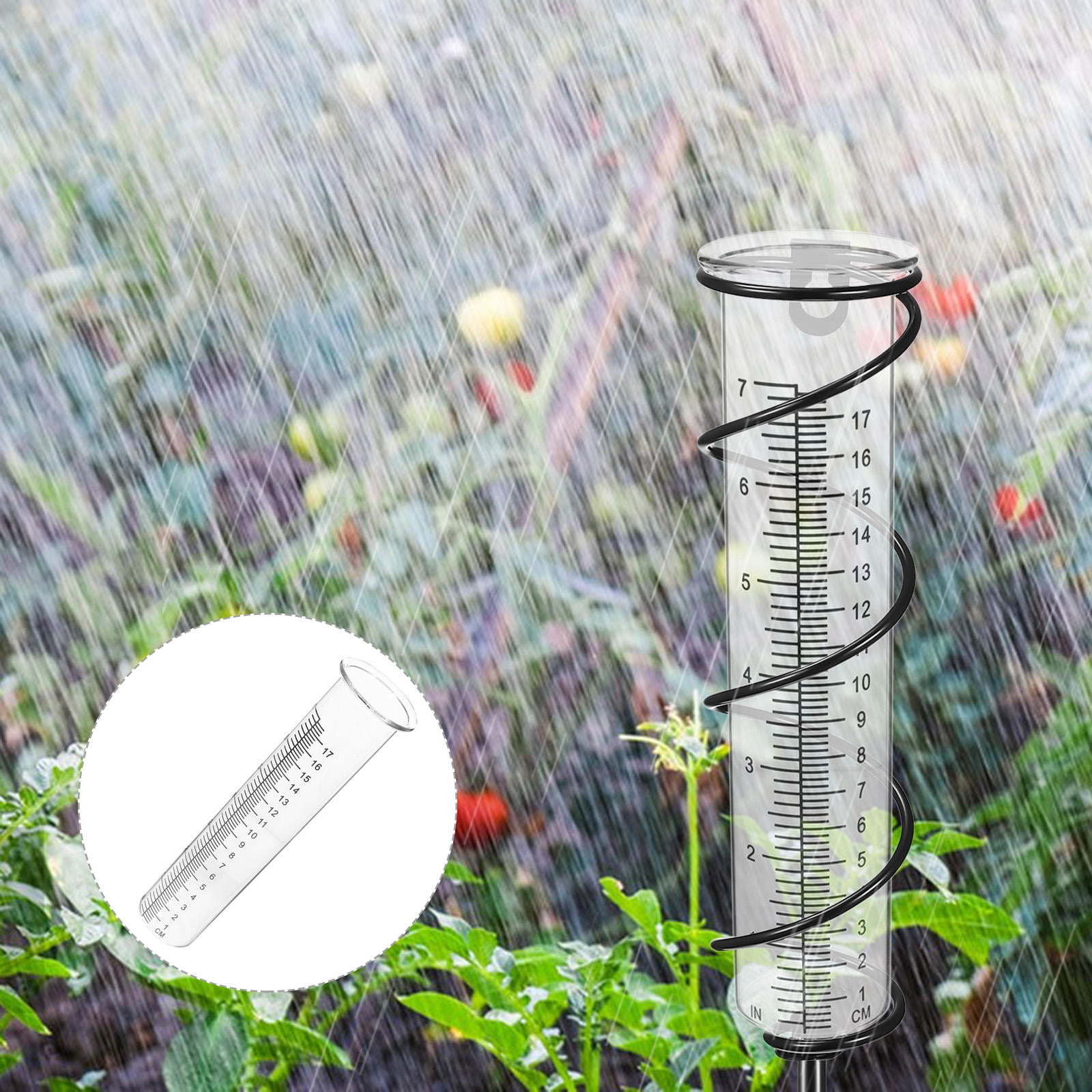 ROSENICE Rain Gauge Test Tube Practical Rain Gauge Gage Garden Rain ...