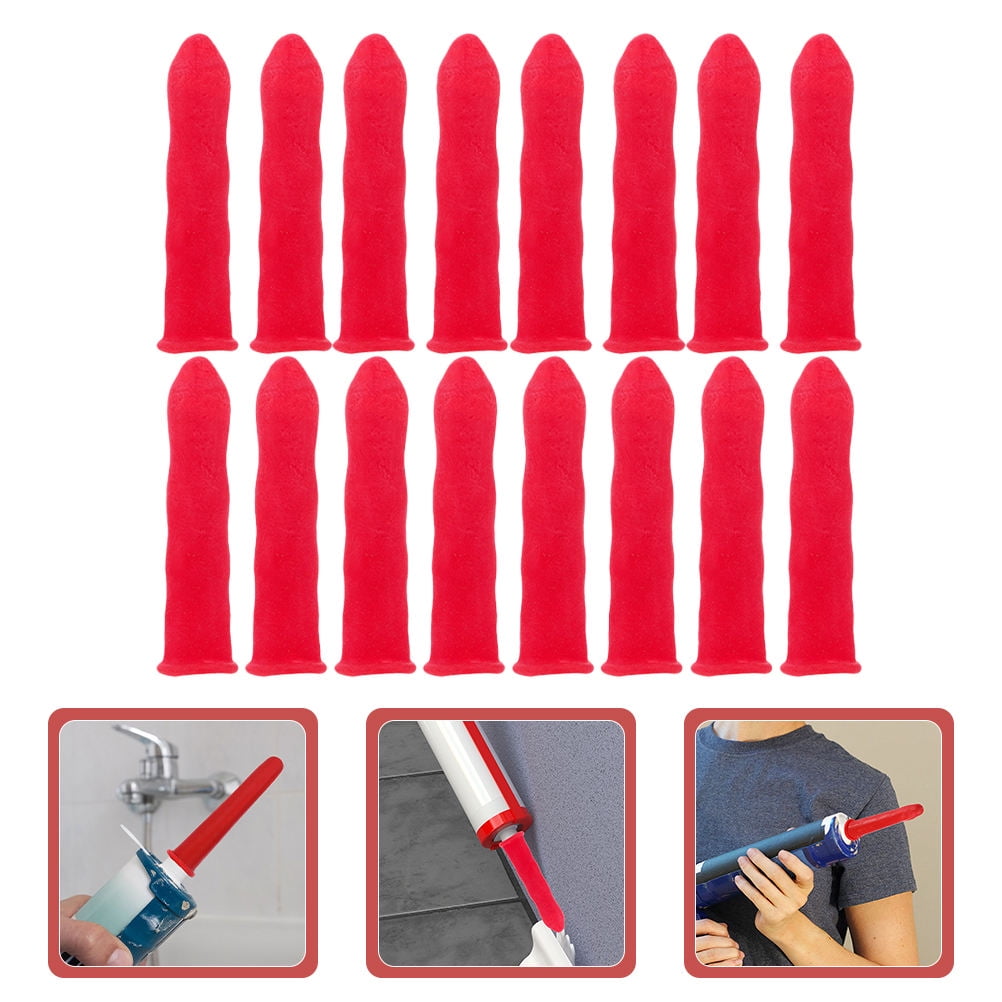 ROSENICE Red Latex Caulk Cap 20Pcs for Caulking Tube Transportation ...