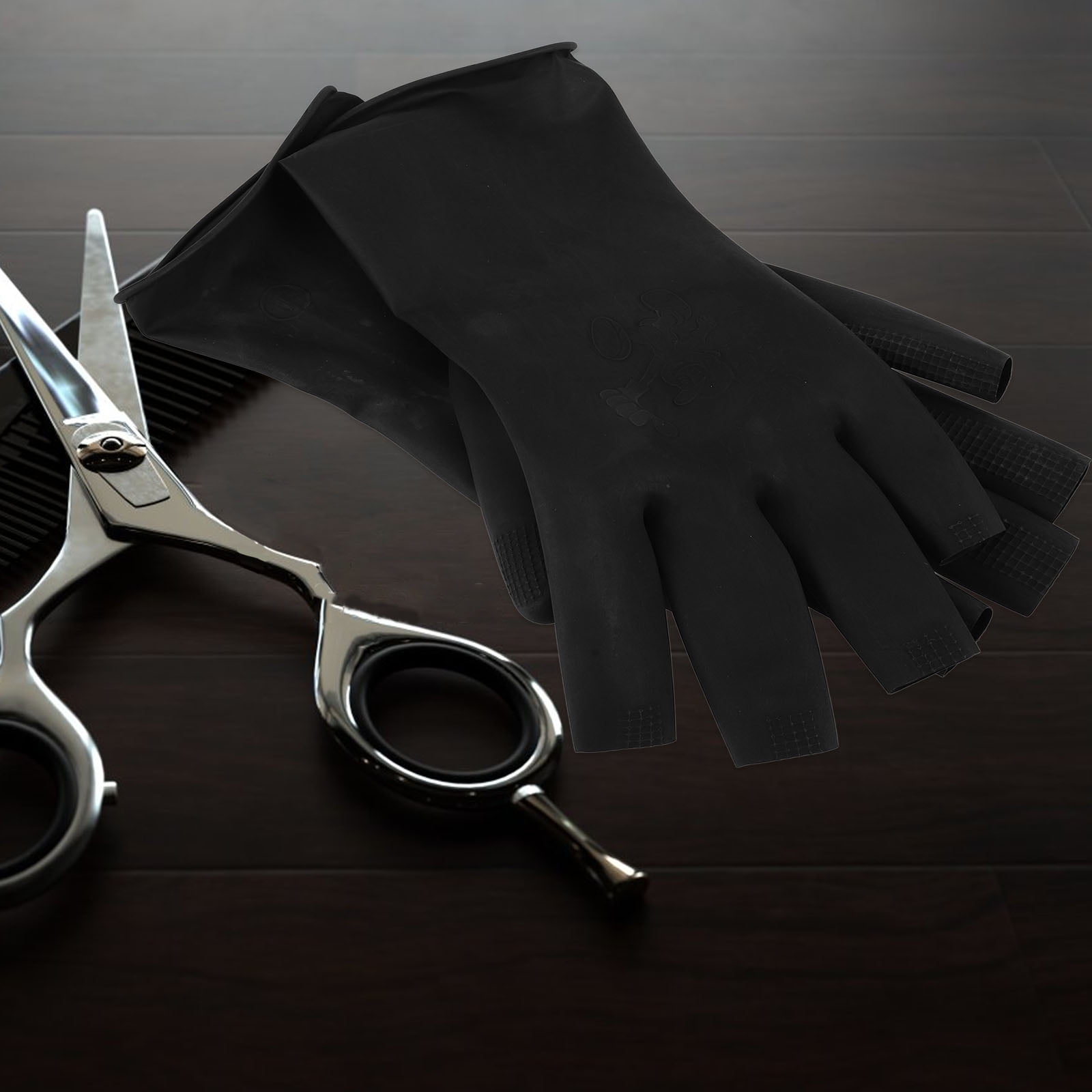 ROSENICE Reusable Hair Dye Gloves 1 Pair Black Rubber Latex for Hand ...