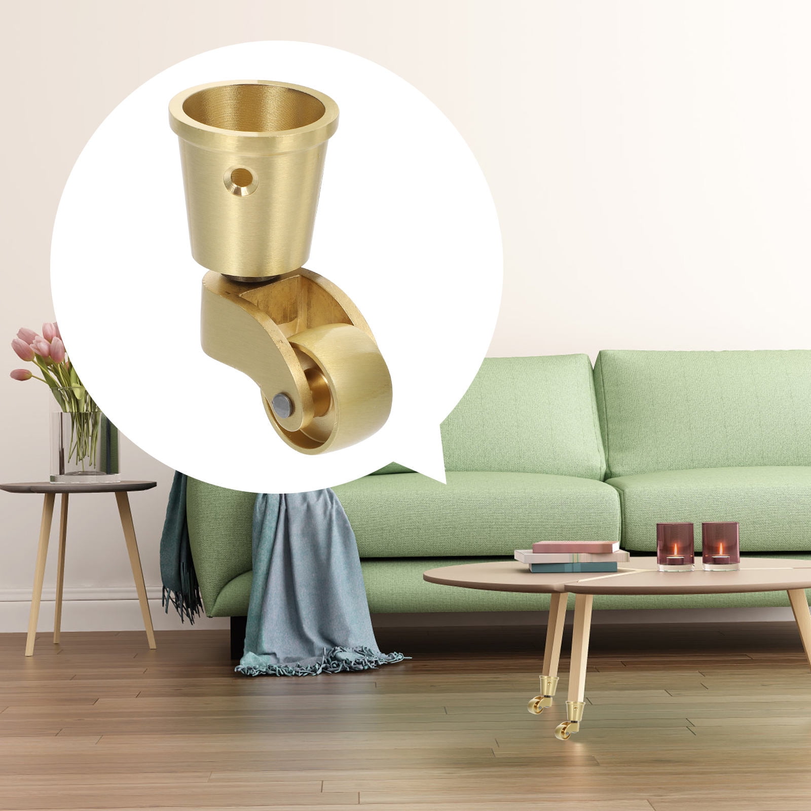 ROSENICE Sofa Wheel Furniture Caster Cup Wheels Gold Pulley Bedstead ...