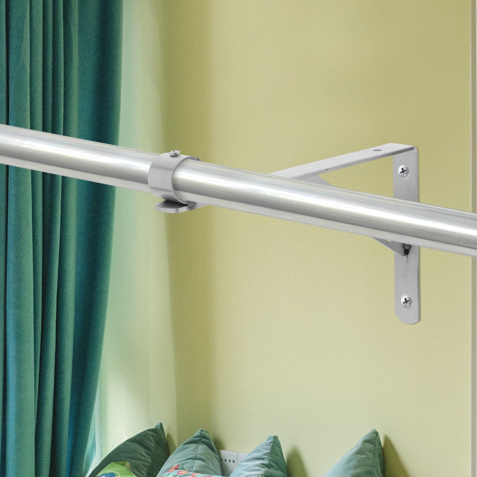 ROSENICE Stainless Steel Closet Rod Bracket Set Of 2pcs For Home And ...