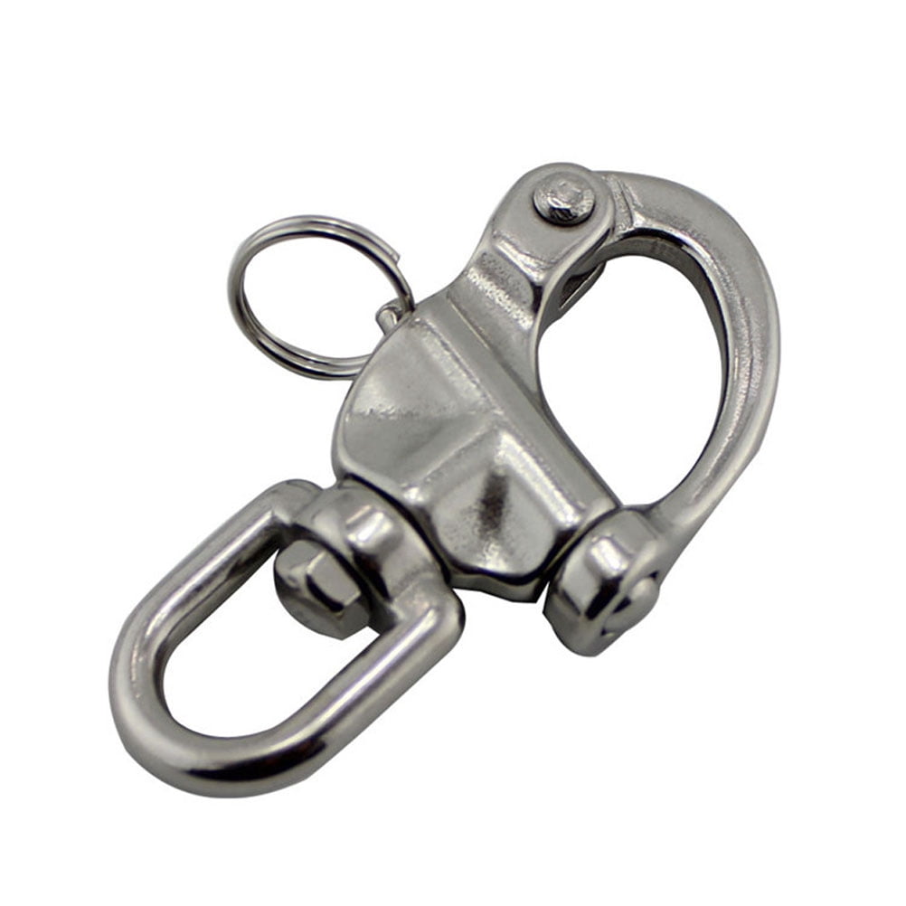 ROSENICE Stainless Steel D Ring Swivel Eye Snap Shackle with Large Bail ...