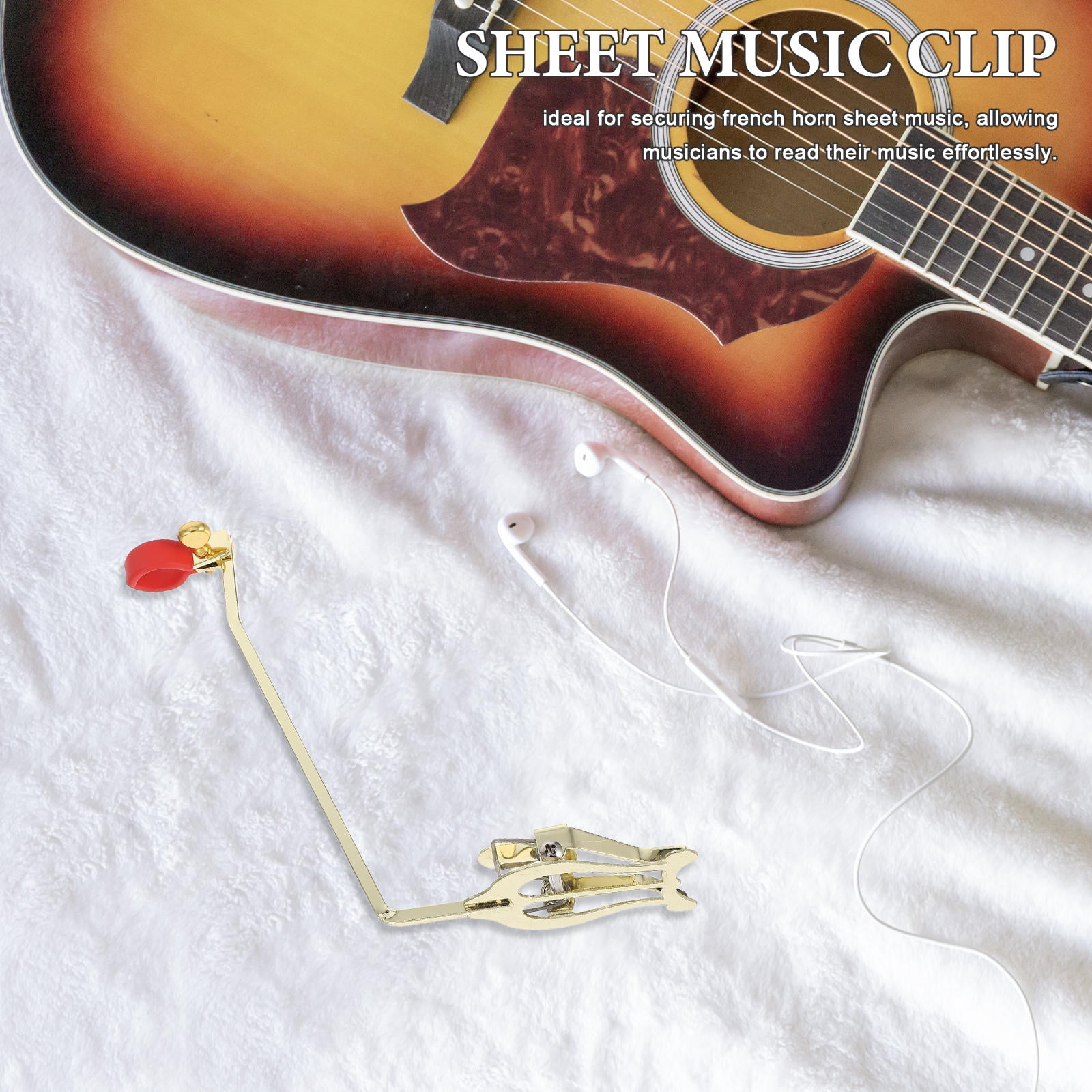 ROSENICE Stainless Steel French Horn Sheet Music Clip 1Pcs Golden ...