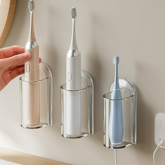 ROSENICE Toothbrush Hanging Wall 2Pack PET Toothbrush Rack Simple Chic ...