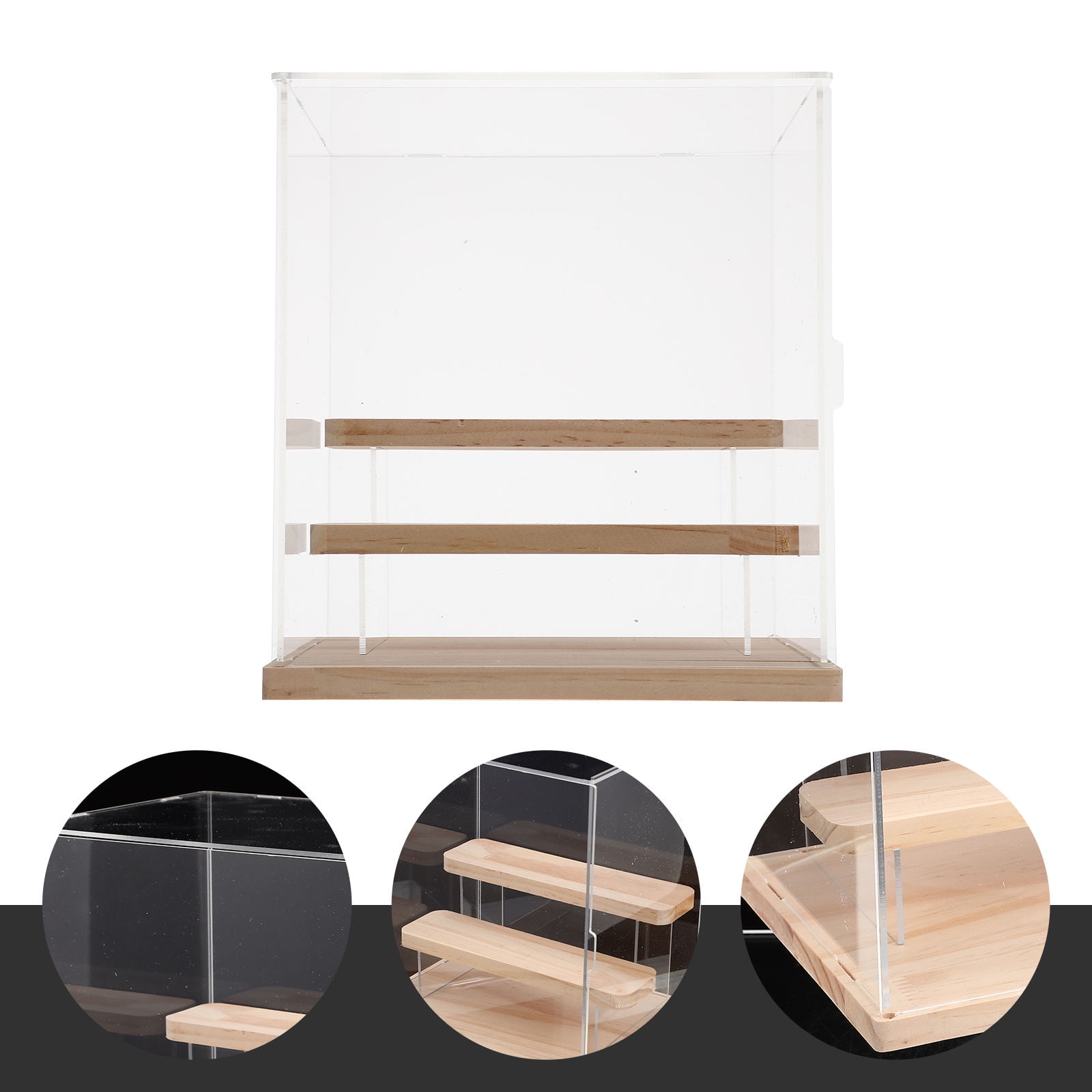 ROSENICE Transparent Acrylic Doll Display Containers Stepped Design ...