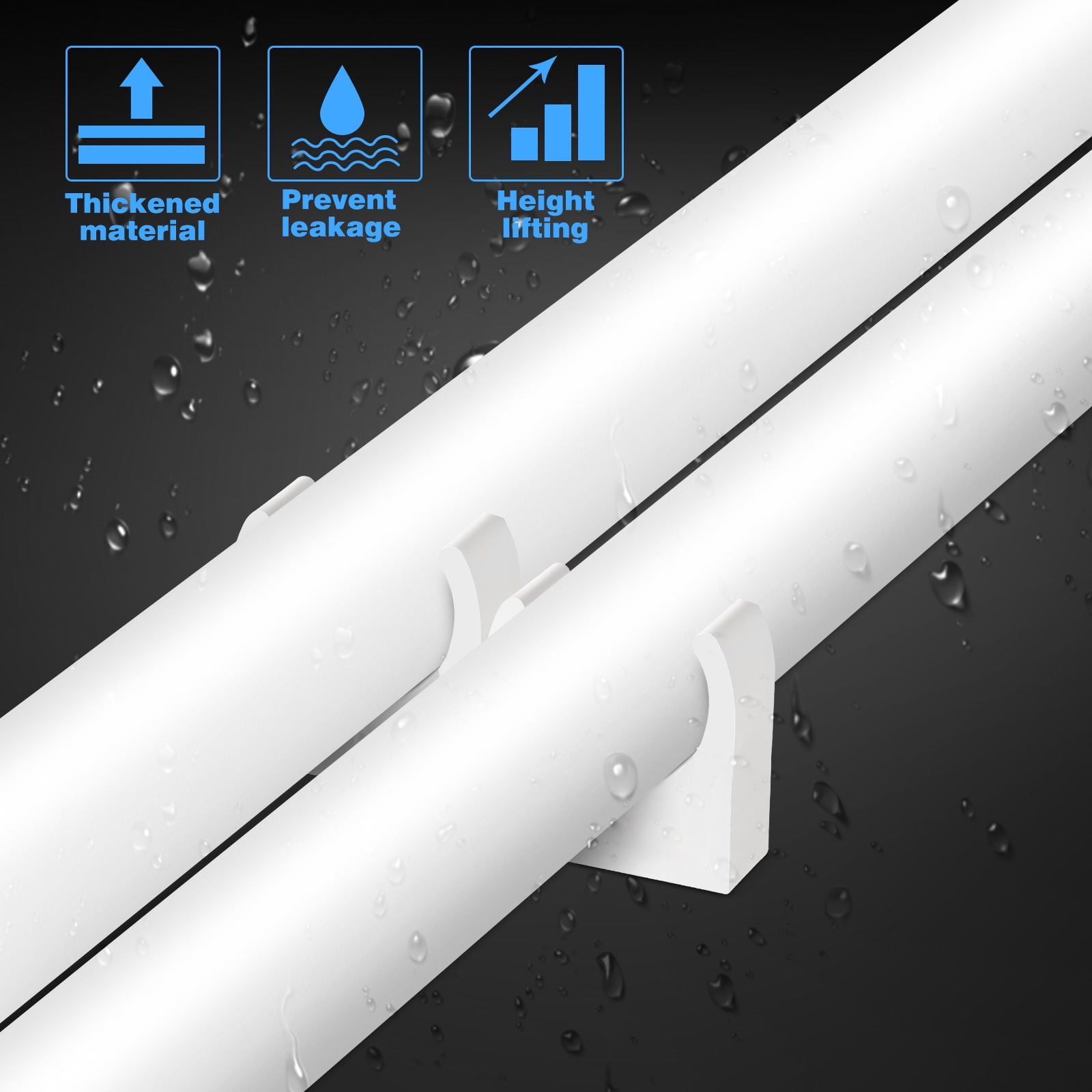 ROSENICE U Shape Pipe Clamp 50Pack Resistant to Scaling PVC White ...