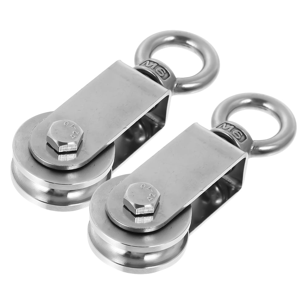 ROSENICE U Shaped Cable Pulleys 2Pcs 3.4In for Lifting Single Pulley ...