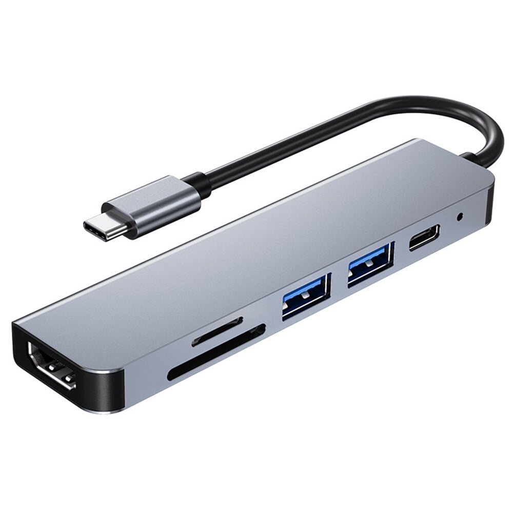 ROSENICE USB Hub Data USB-C Hub Expansion Transfer Adapter 6-in-1 Hub ...