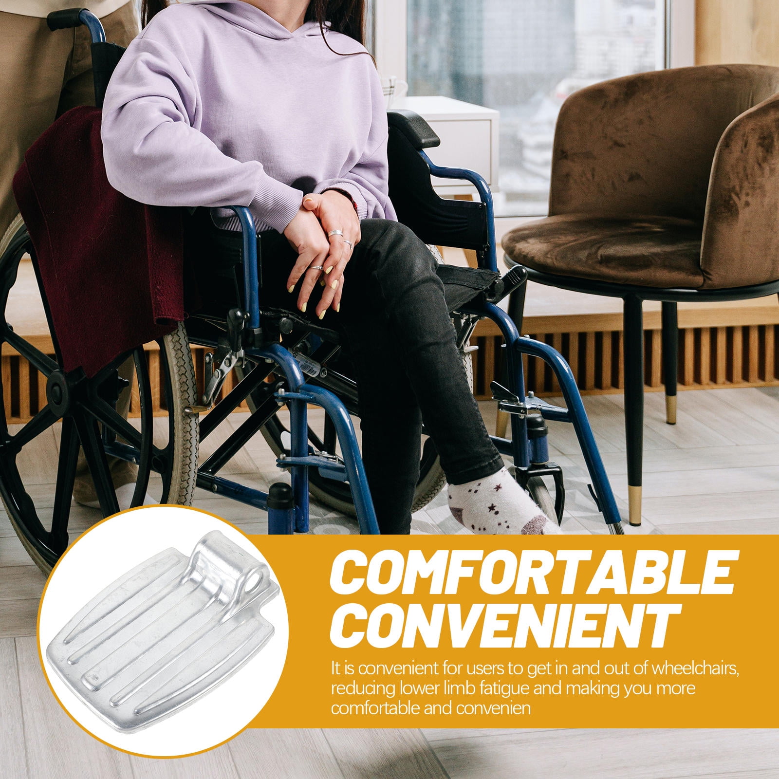 ROSENICE Wheelchair Footrest Side Support for Wheelchairs Ergonomic Leg ...