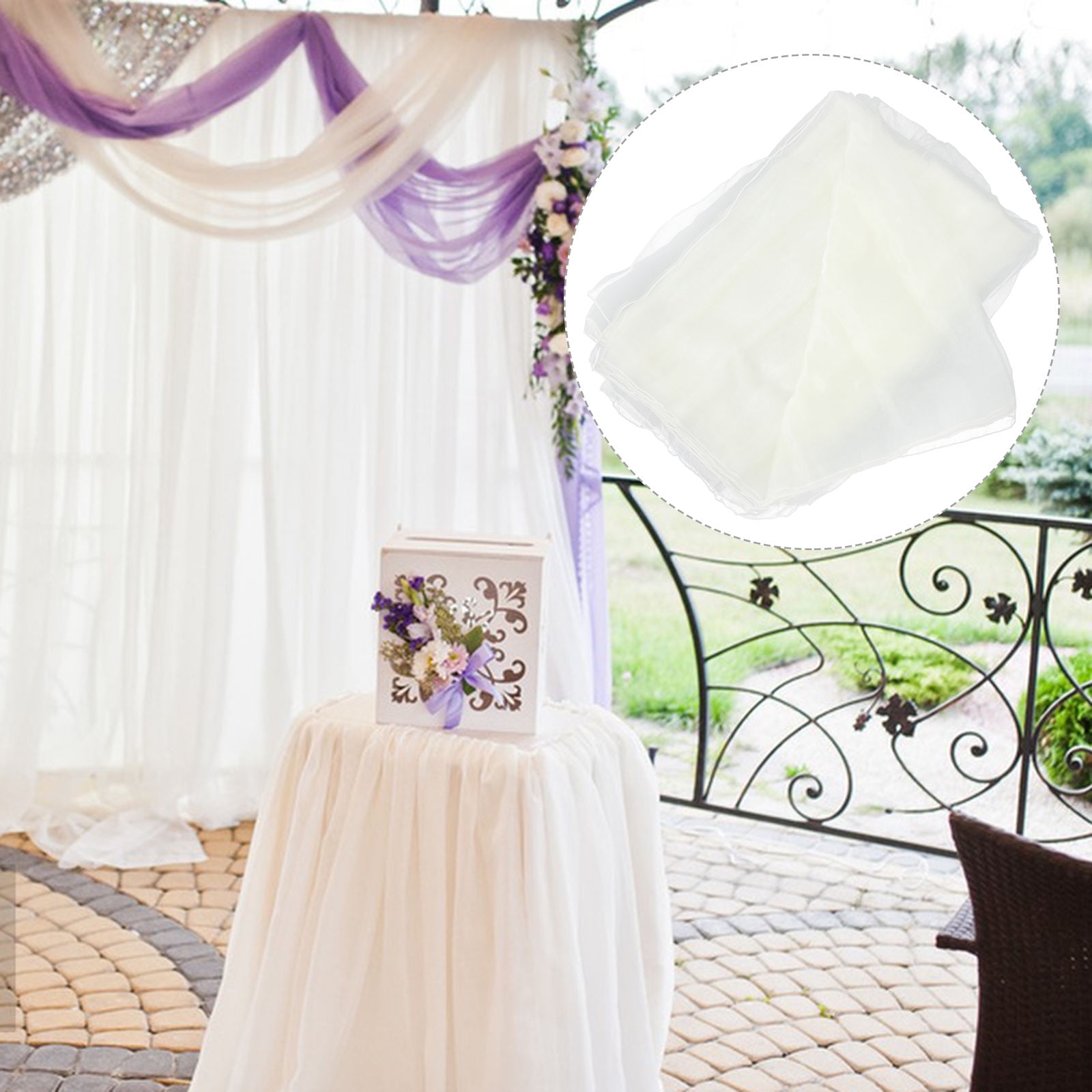 ROSENICE White Rectangular Wedding Arch Drapery 1Pack for Backdrops ...