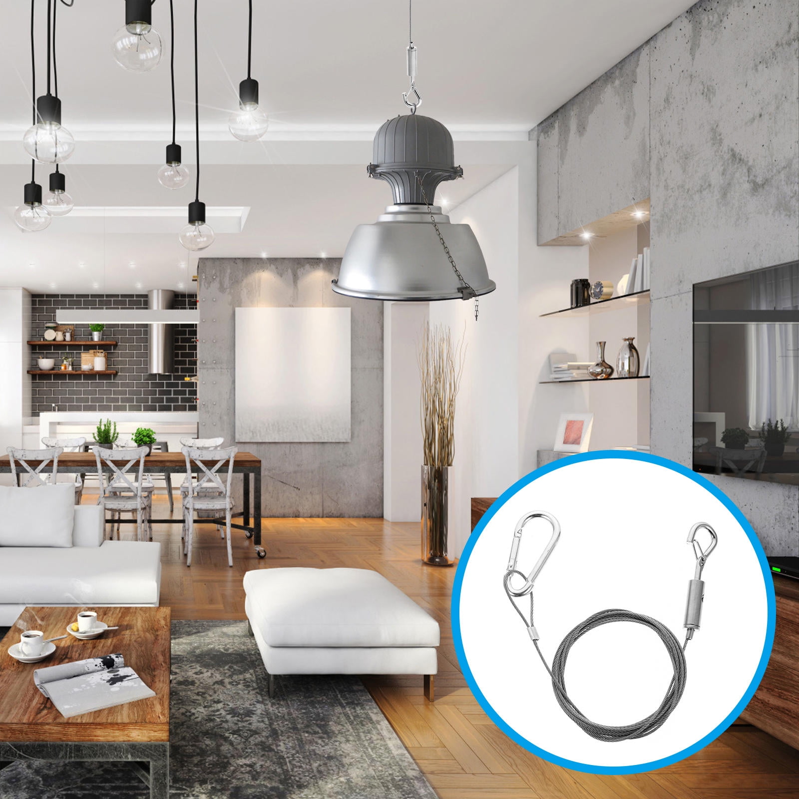 ROSENICE Wire Rope Hanging for Hotel Hardware 200X2X1CM Silver ...