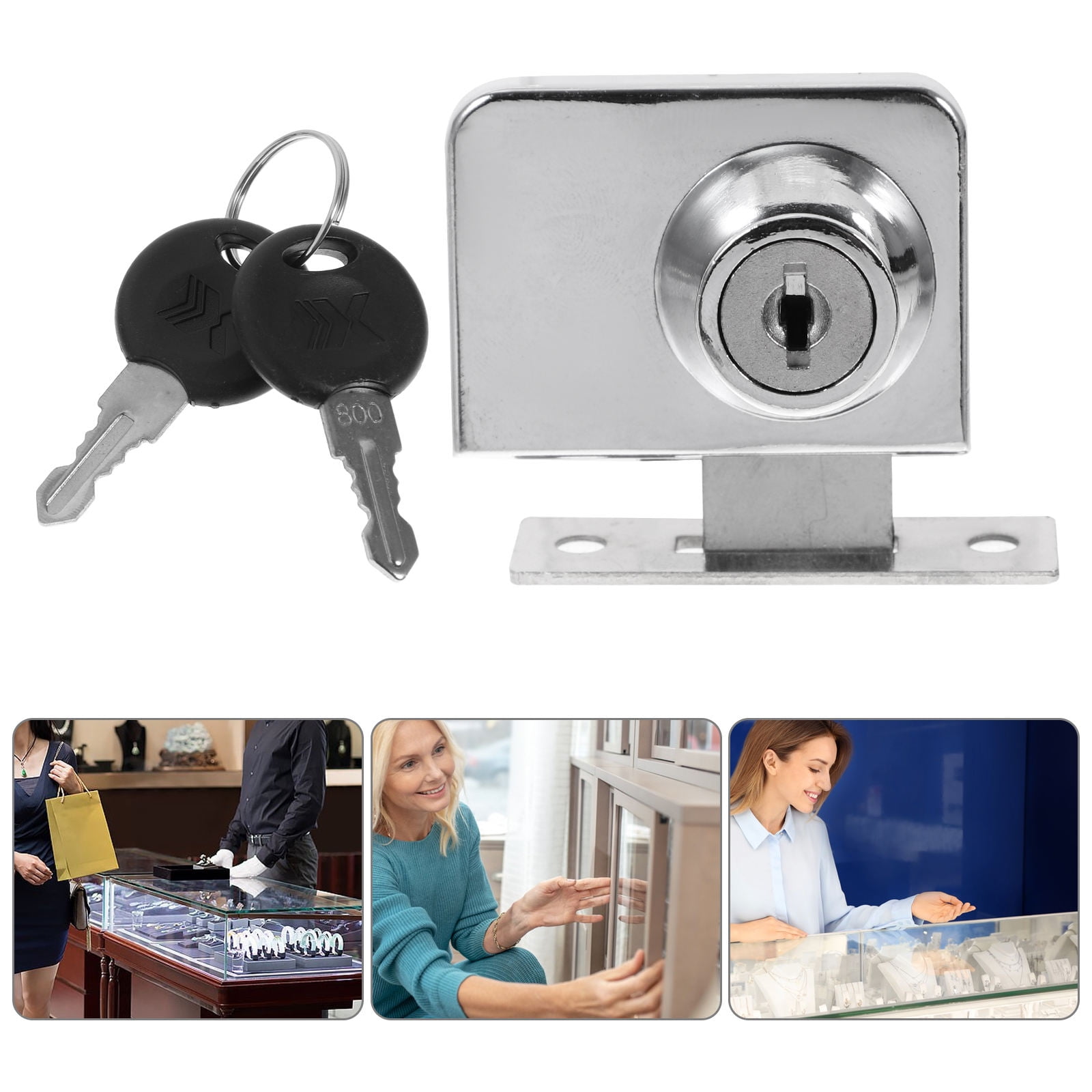 ROSENICE Zinc Alloy Display Case Lock for Retail Counters 1 Set ...