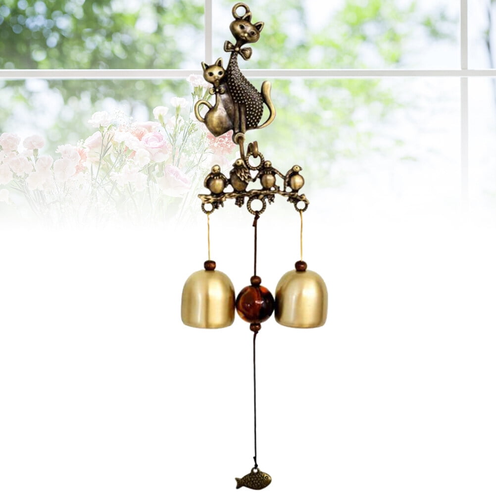 ROSENICE housewarming wind chimes Cat Shaped Wind Chime Bell Metal ...