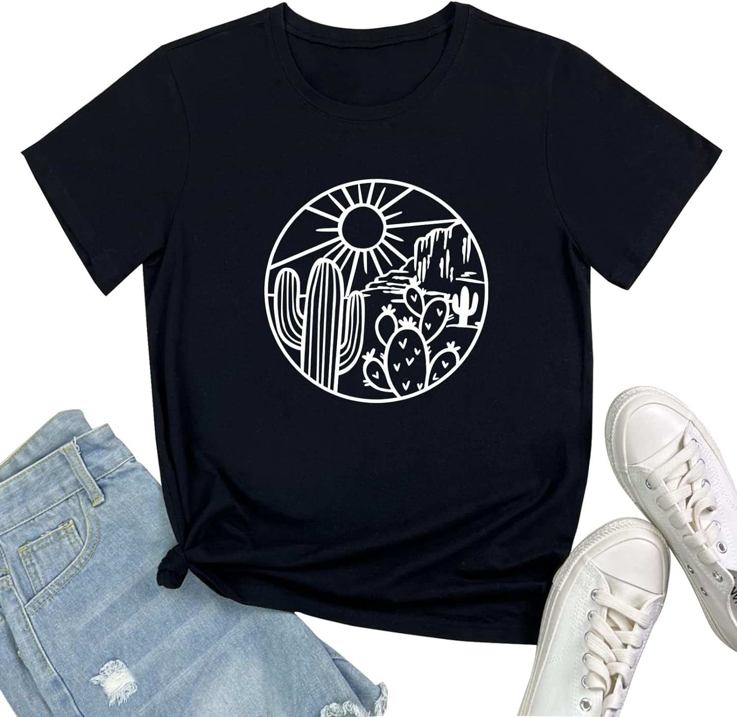 ROSEPARK Women Cute Graphic T-Shirts Summer Tees - Walmart.com