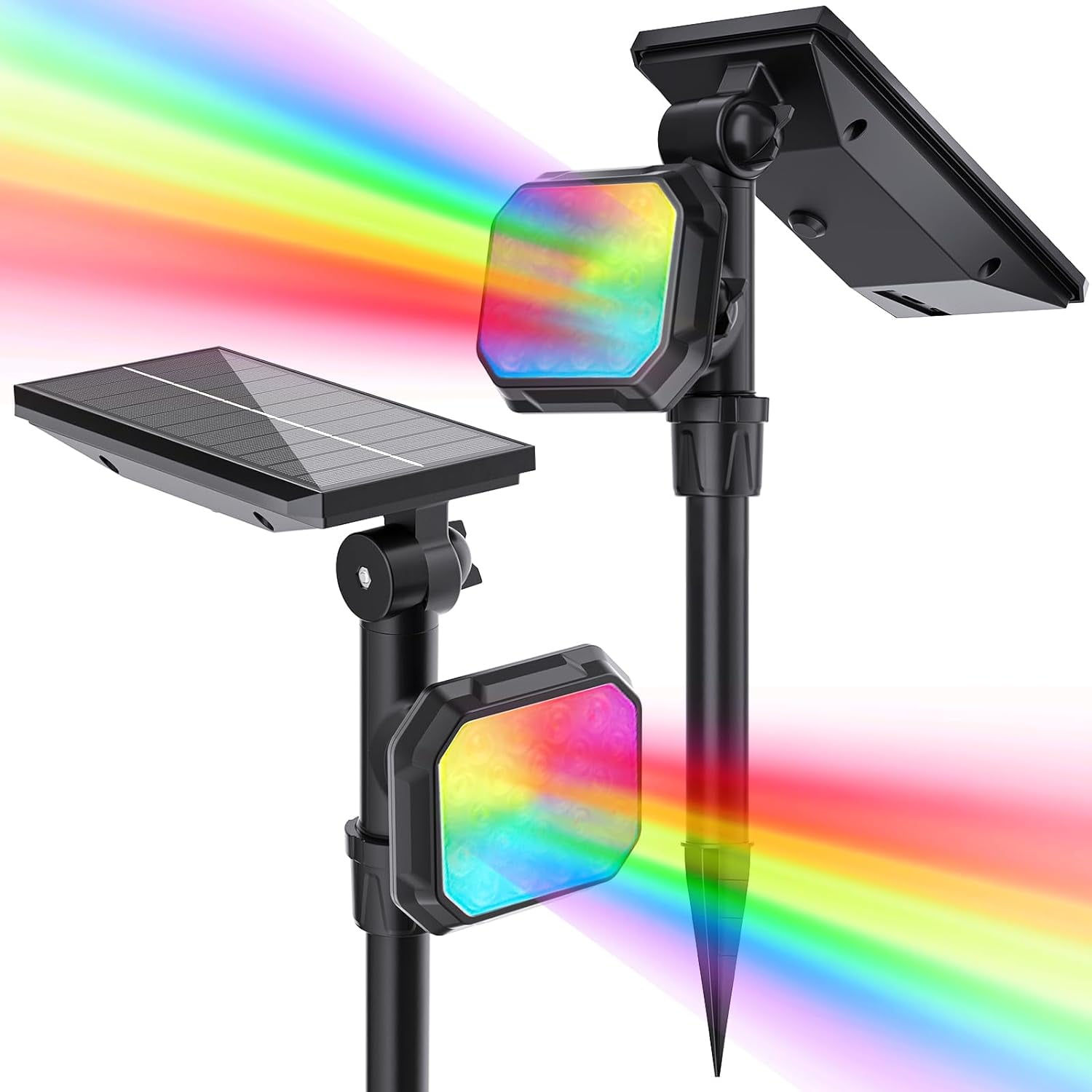 ROSHWEY 2PCS Colored Solar Spotlight Outdoor Waterproof, 700lm Outside ...