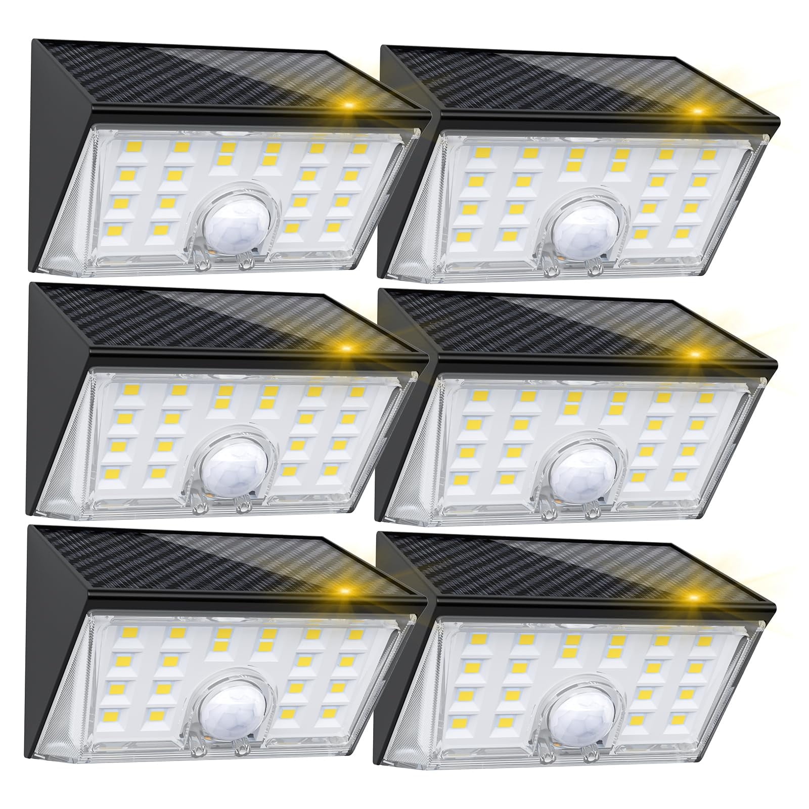ROSHWEY Solar Lights Outdoor Waterproof, 6 Pack Fence Lights Solar ...
