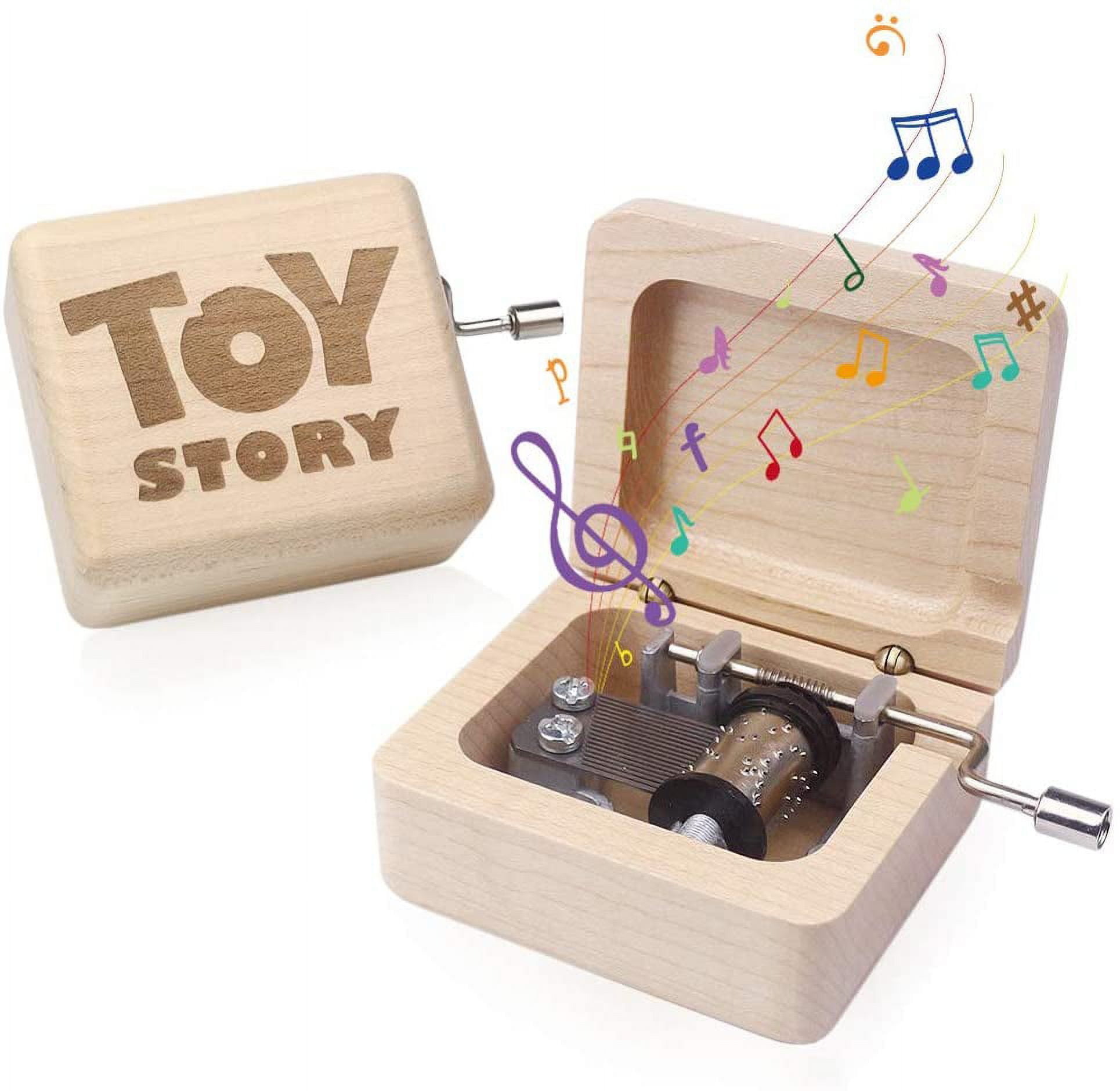 ROSIKING Wooden Music Box,Hand Crank Classic Antique Carved Wood ...