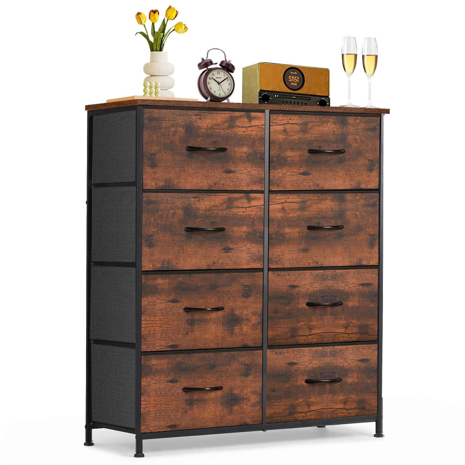 ROSVOVO Dresser with 8 Fabric Drawers, Fabric Storage Organizer Chest ...