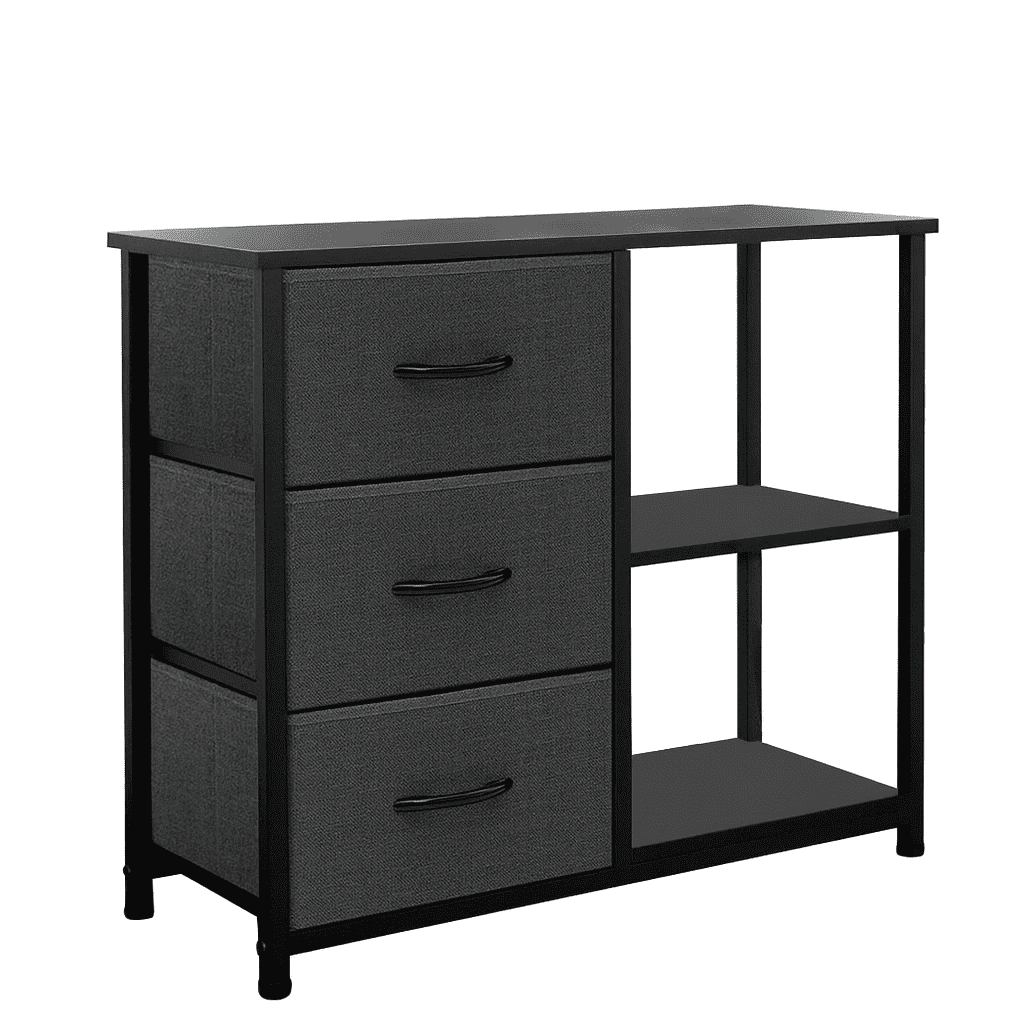 ROSVOVO Fabric Dresser with 3 Drawers and 2 Shelves, Storage Organizer ...