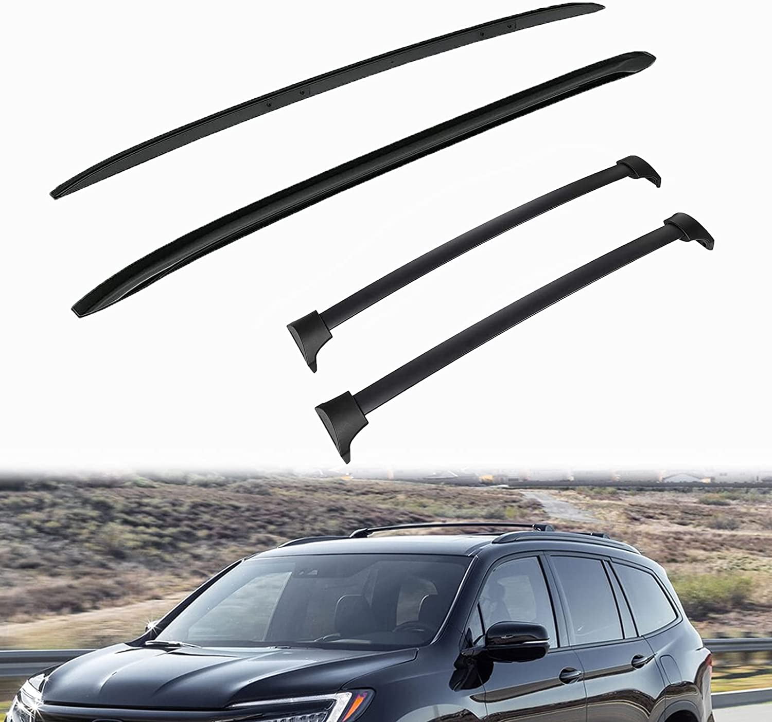 ROSY PIXEL Roof Rack for Honda Pilot Cross Bar Side Rails Roof Rails ...