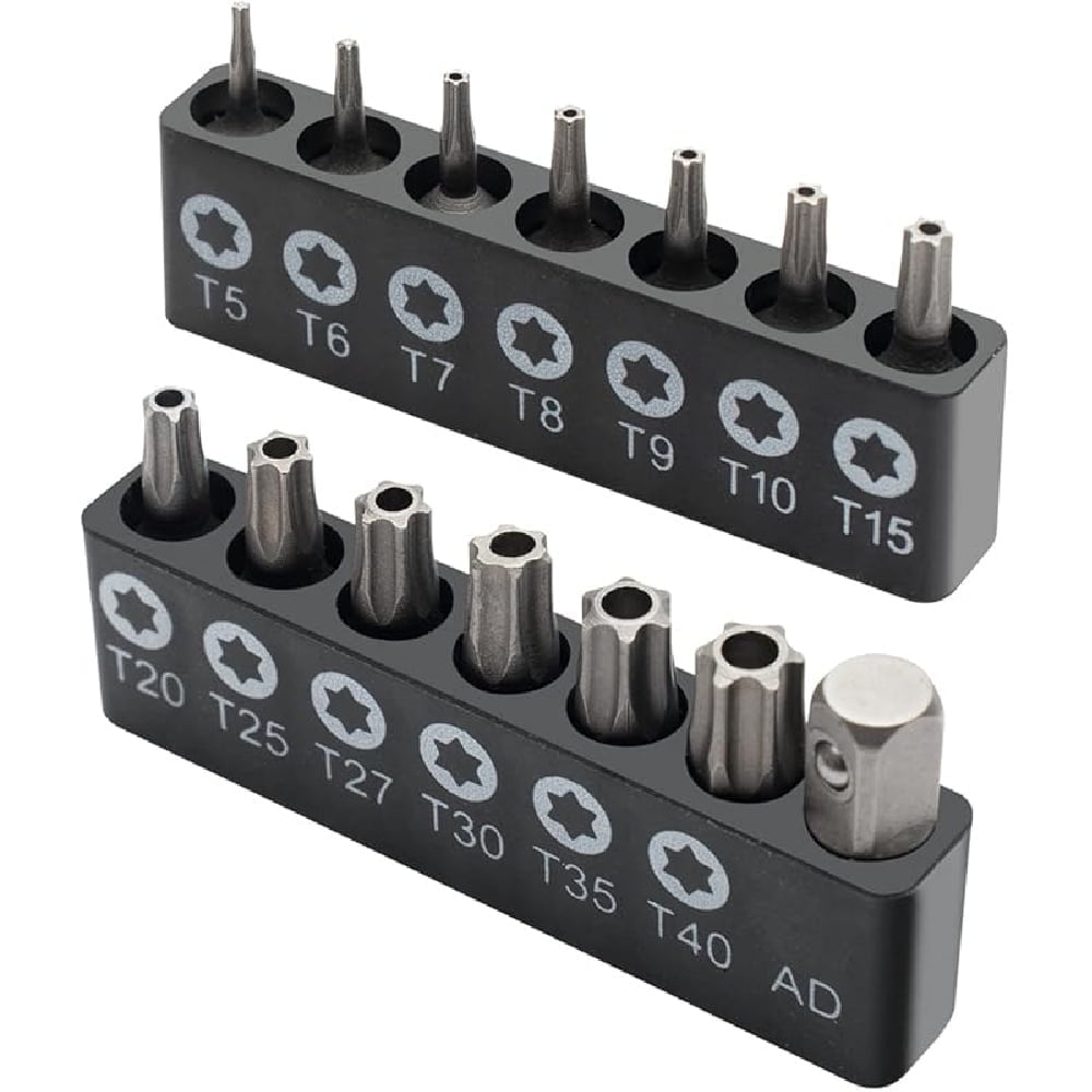 ROTATION 14-Piece Tamper Resistant Star Bits, Chrome Vanadium Steel, T5 ...