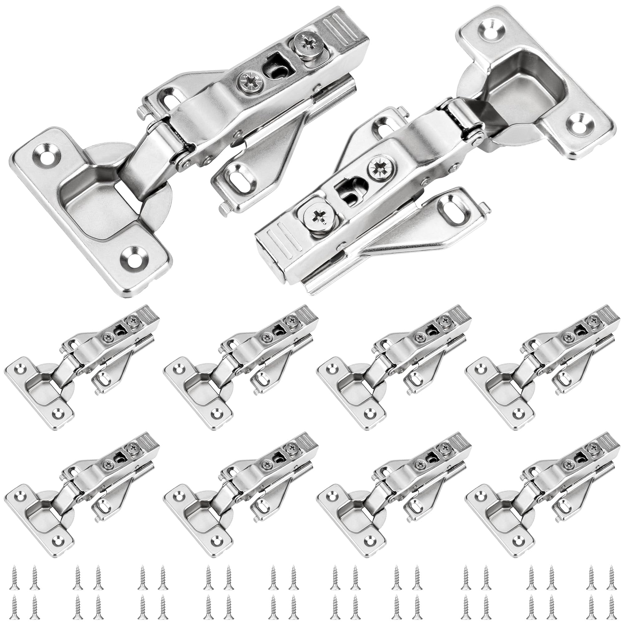 ROTESONNE 10 Pack 1/2'' Overlay Face Frame Soft Close Hidden Cabinet ...